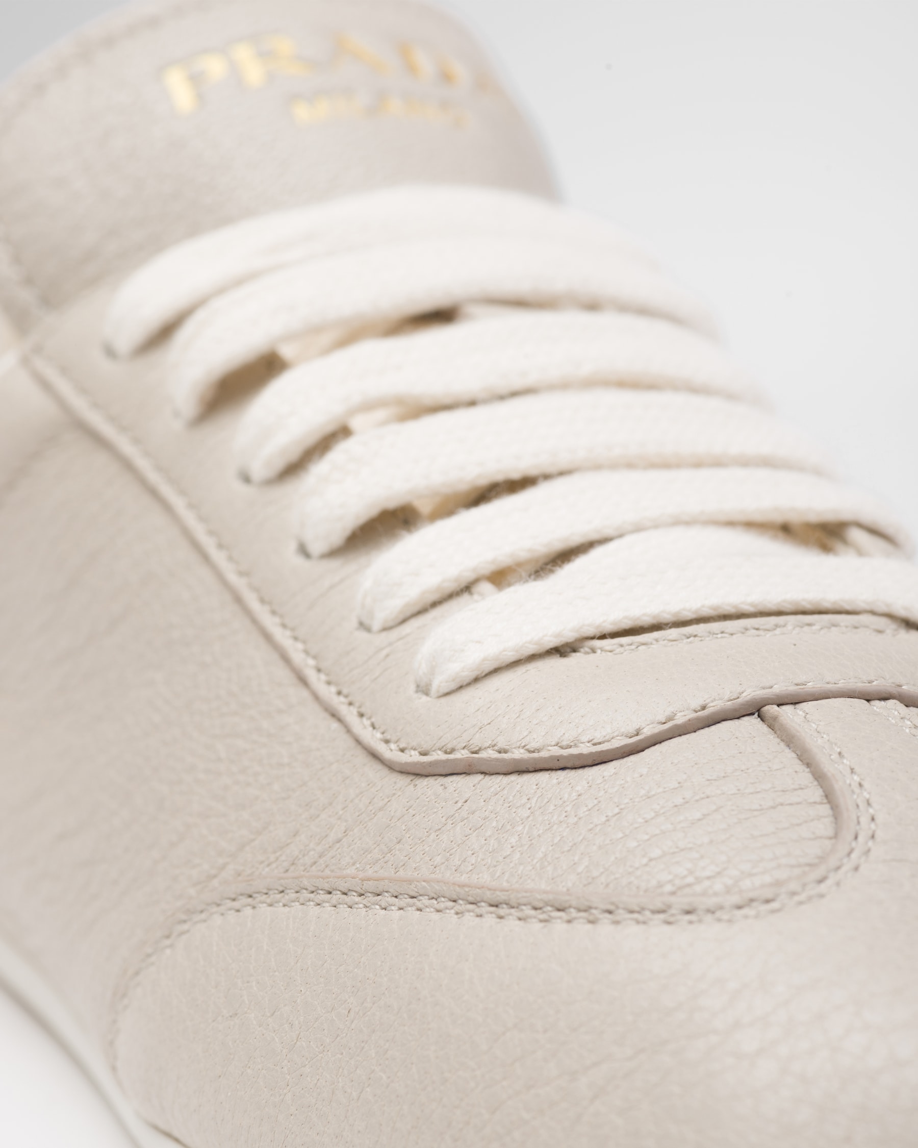 Pumice Stone Leather Sneakers | PRADA