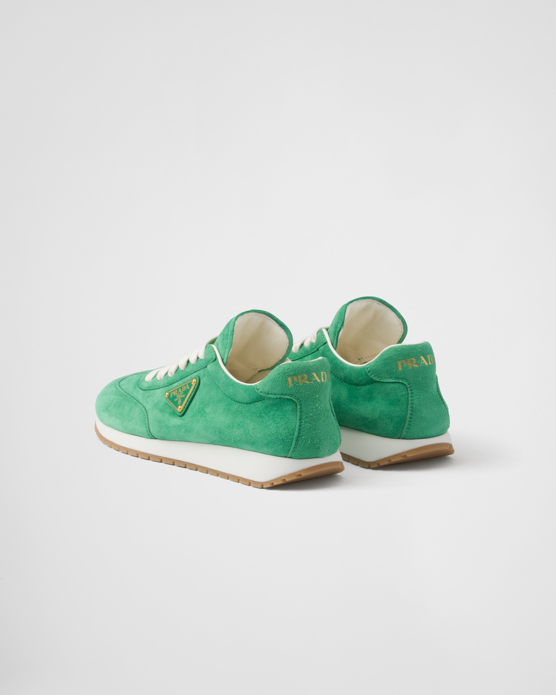 Mint Green Suede Sneakers | PRADA