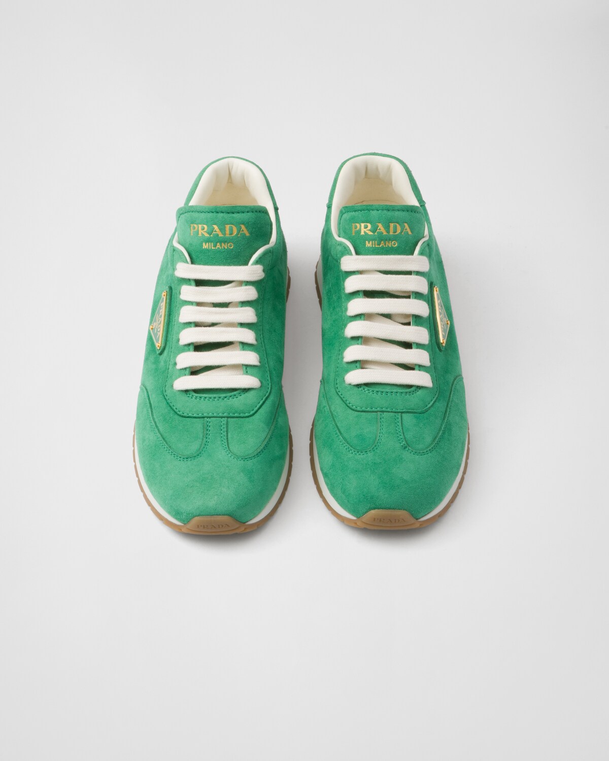 Mint Green Suede Sneakers | PRADA