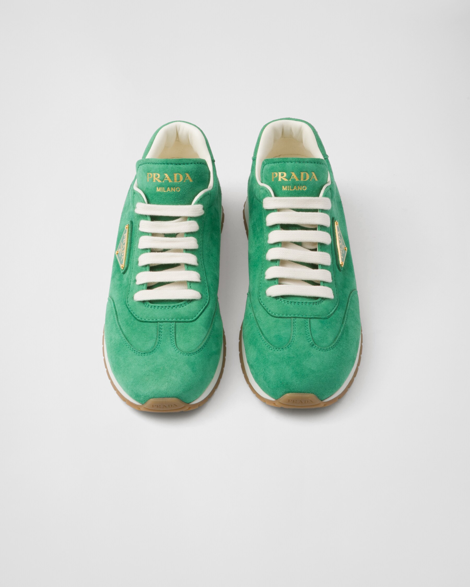 Mint Green Suede Sneakers | PRADA