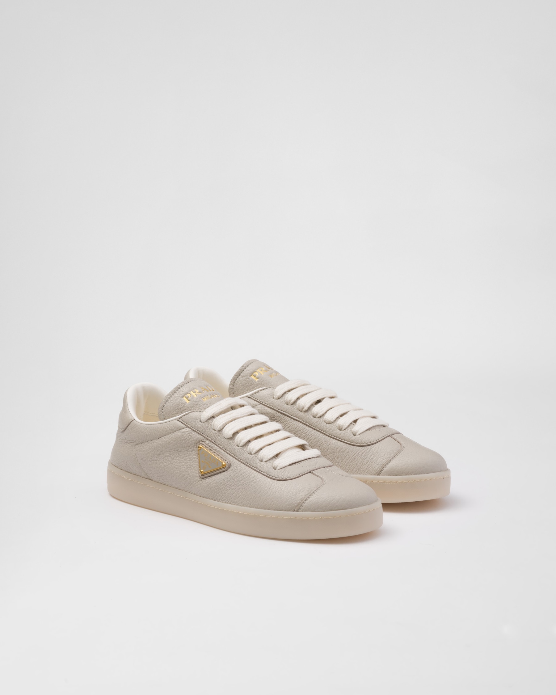 Pumice Stone Leather Sneakers | PRADA