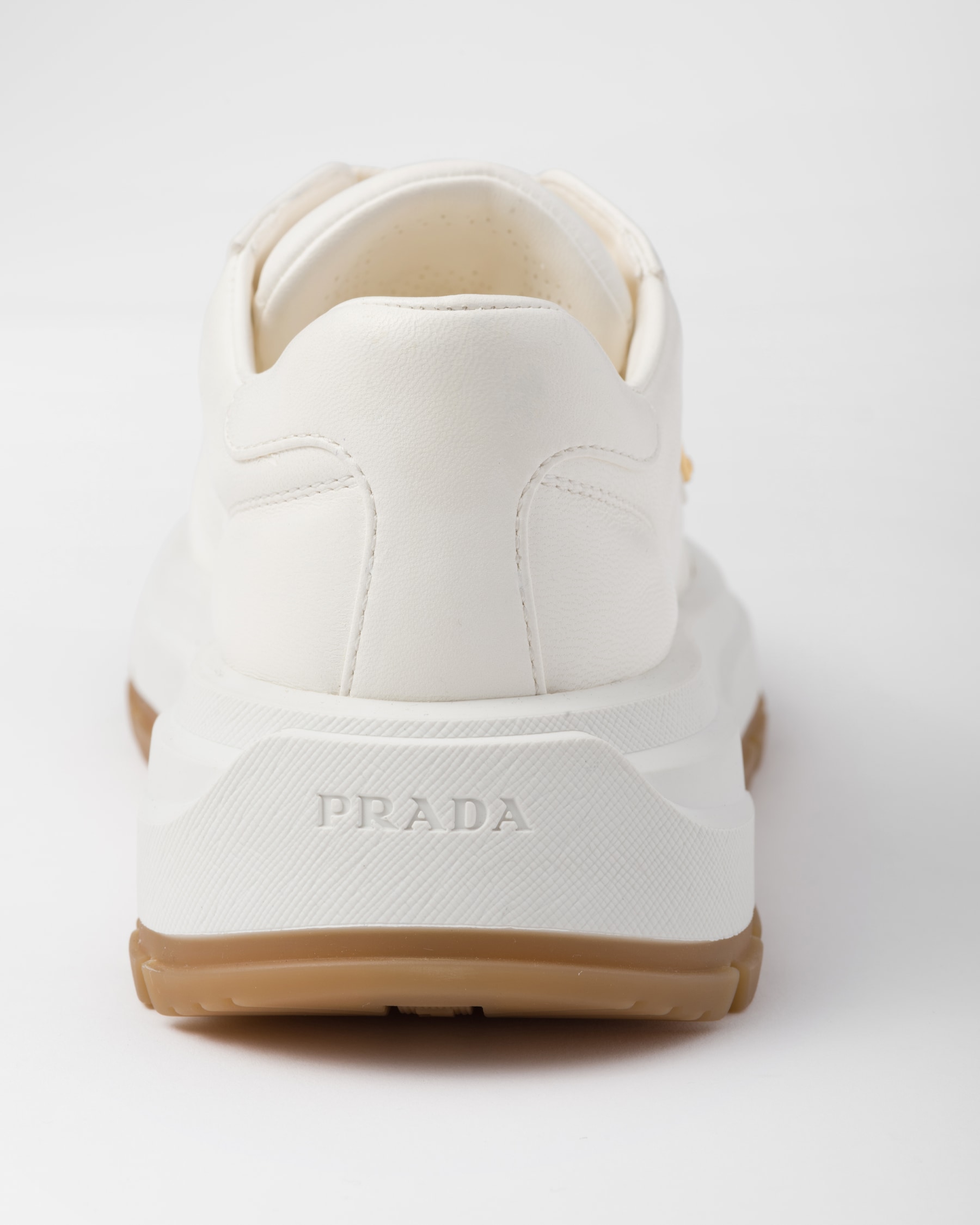 Ivory Prax 01 Leather Sneakers | PRADA - United States