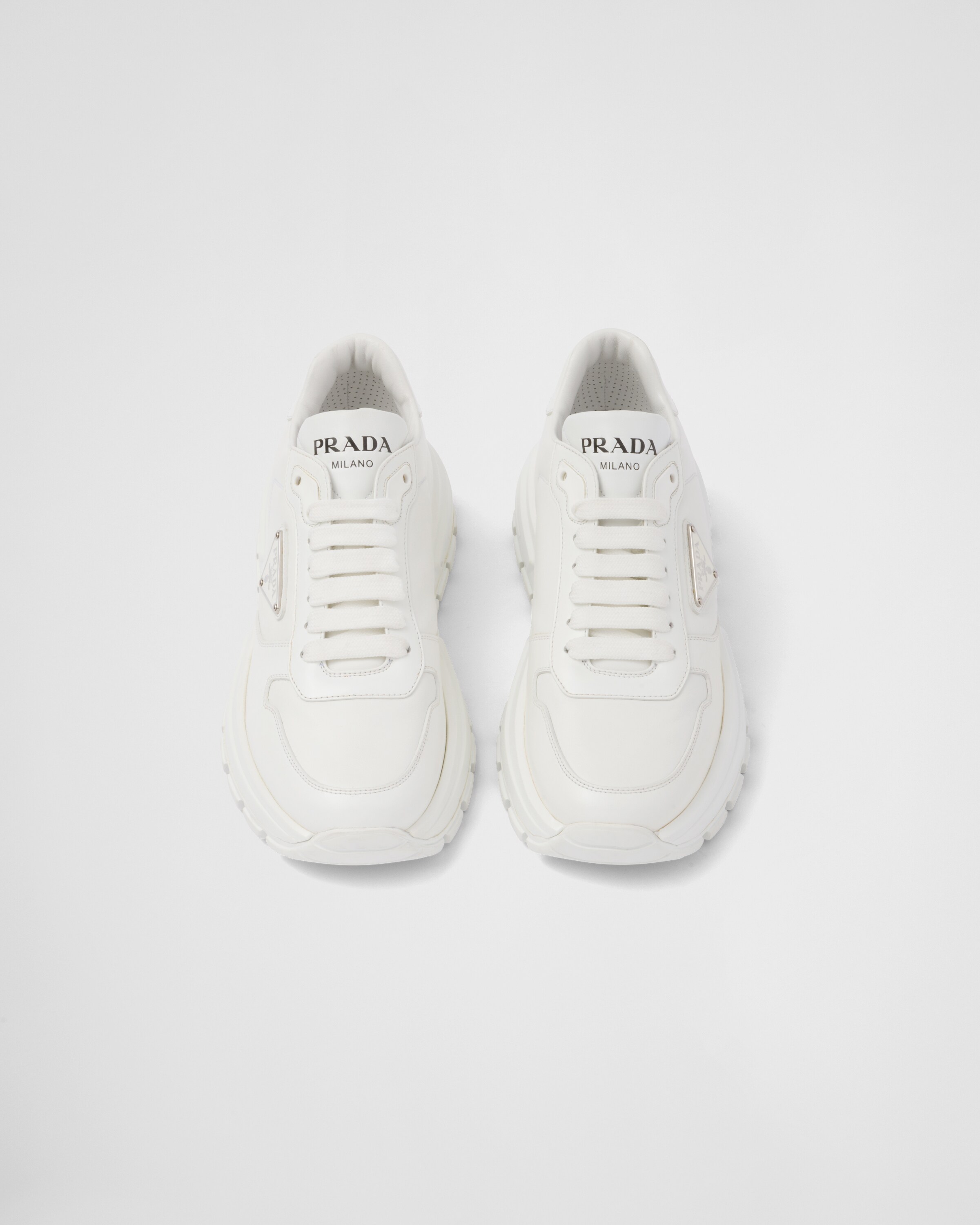 White Leather sneakers | Prada