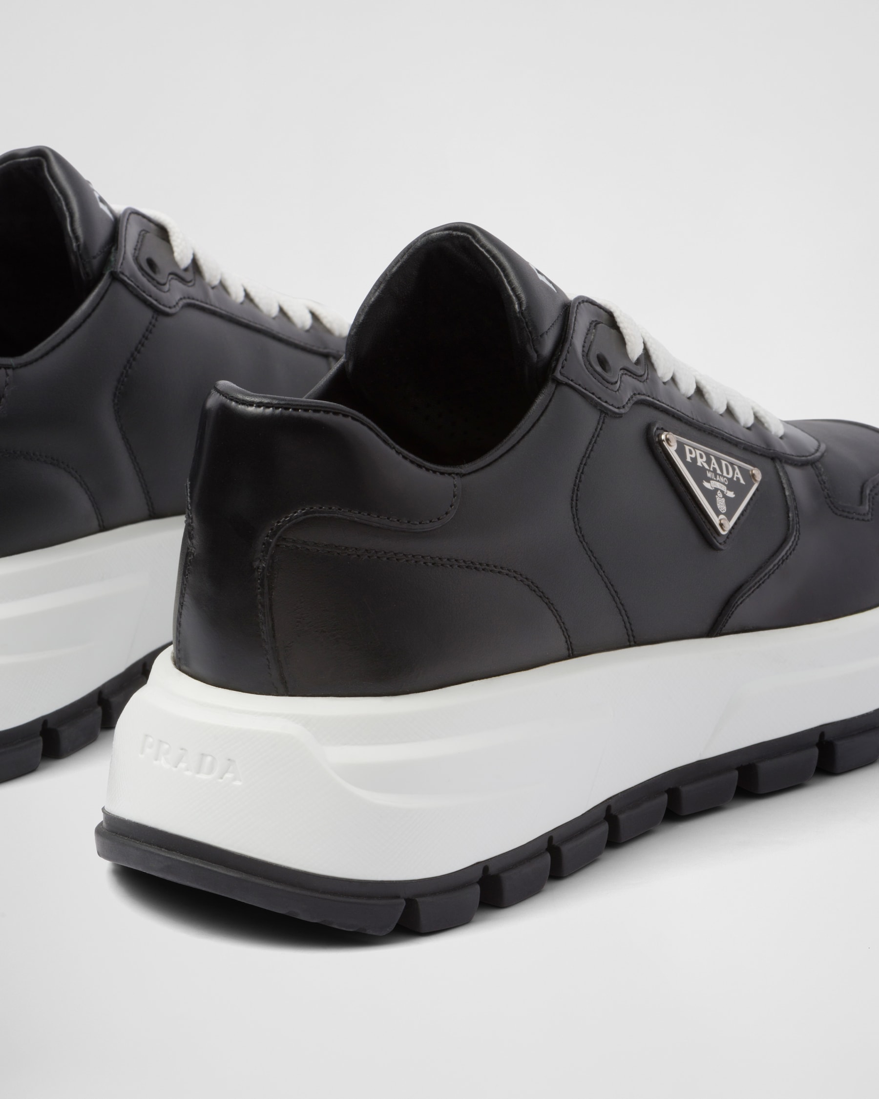 Black Leather Sneakers | PRADA