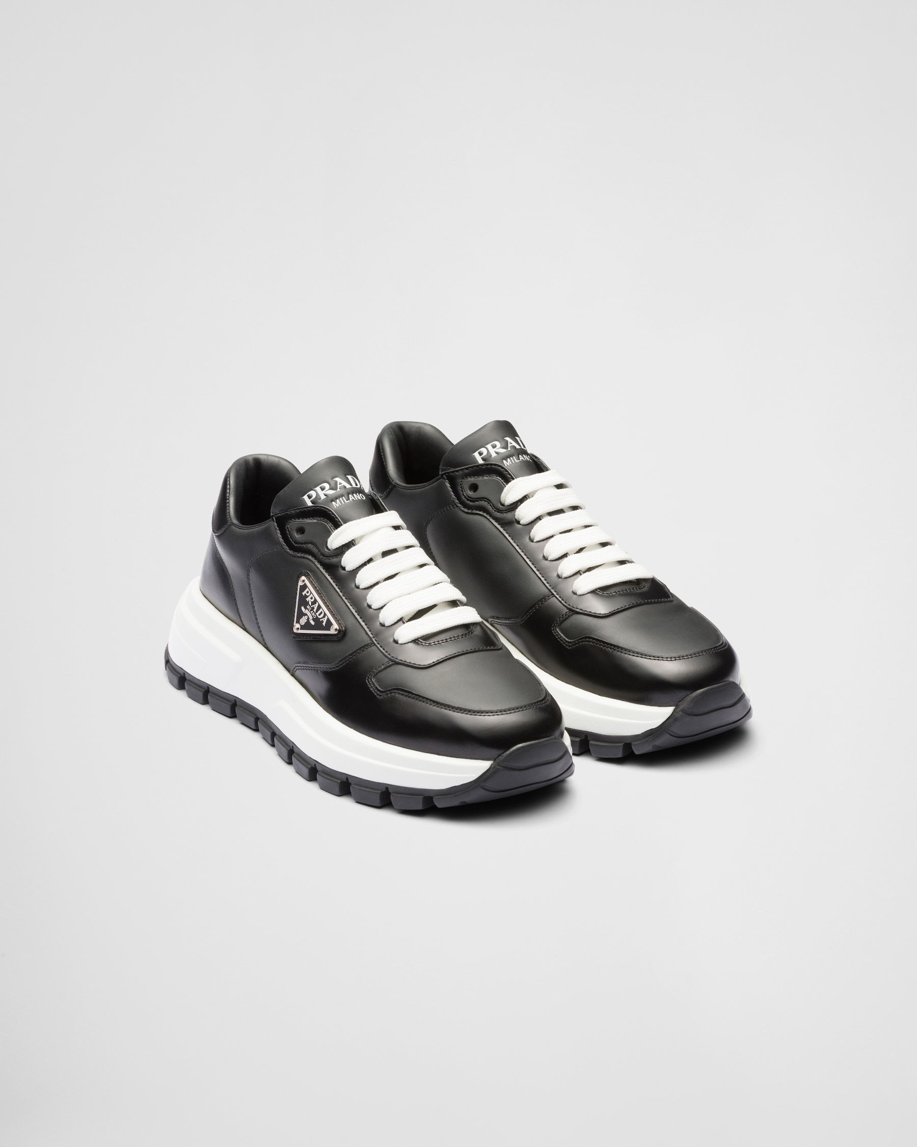 Black Leather Sneakers | PRADA