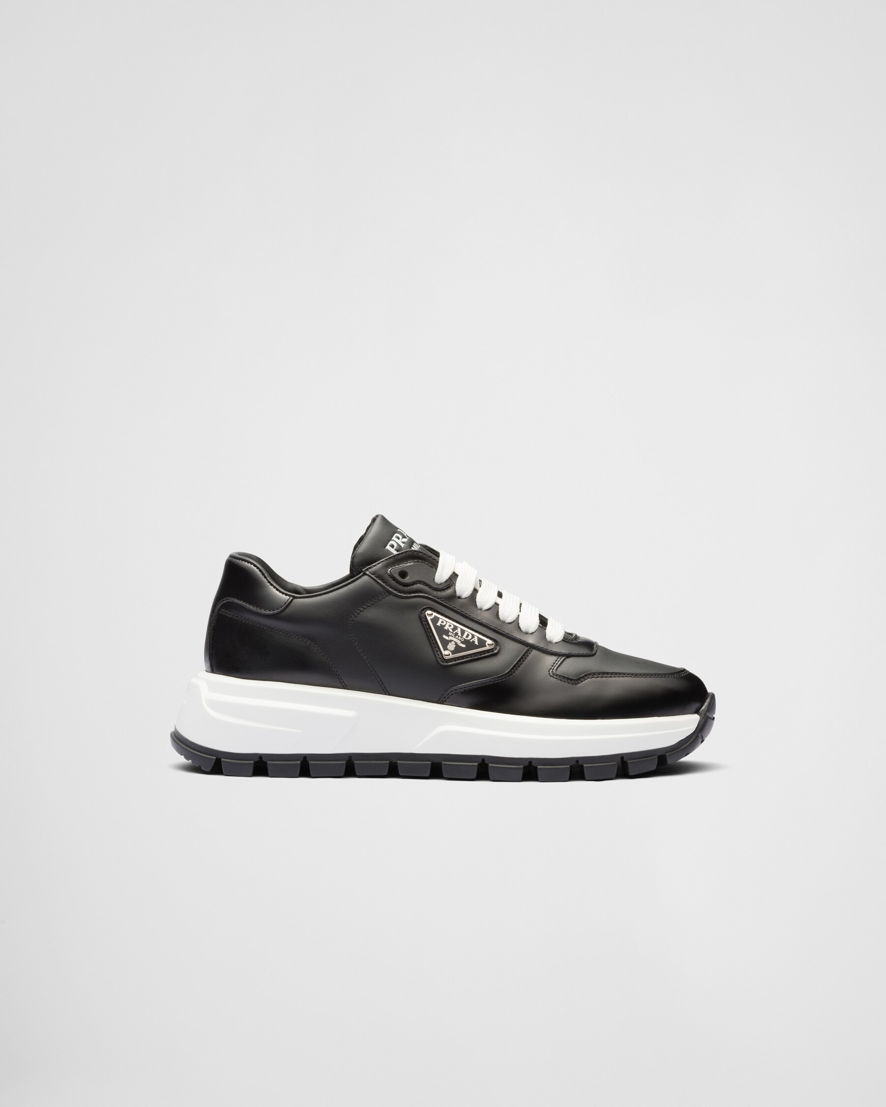 Black Leather Sneakers | PRADA