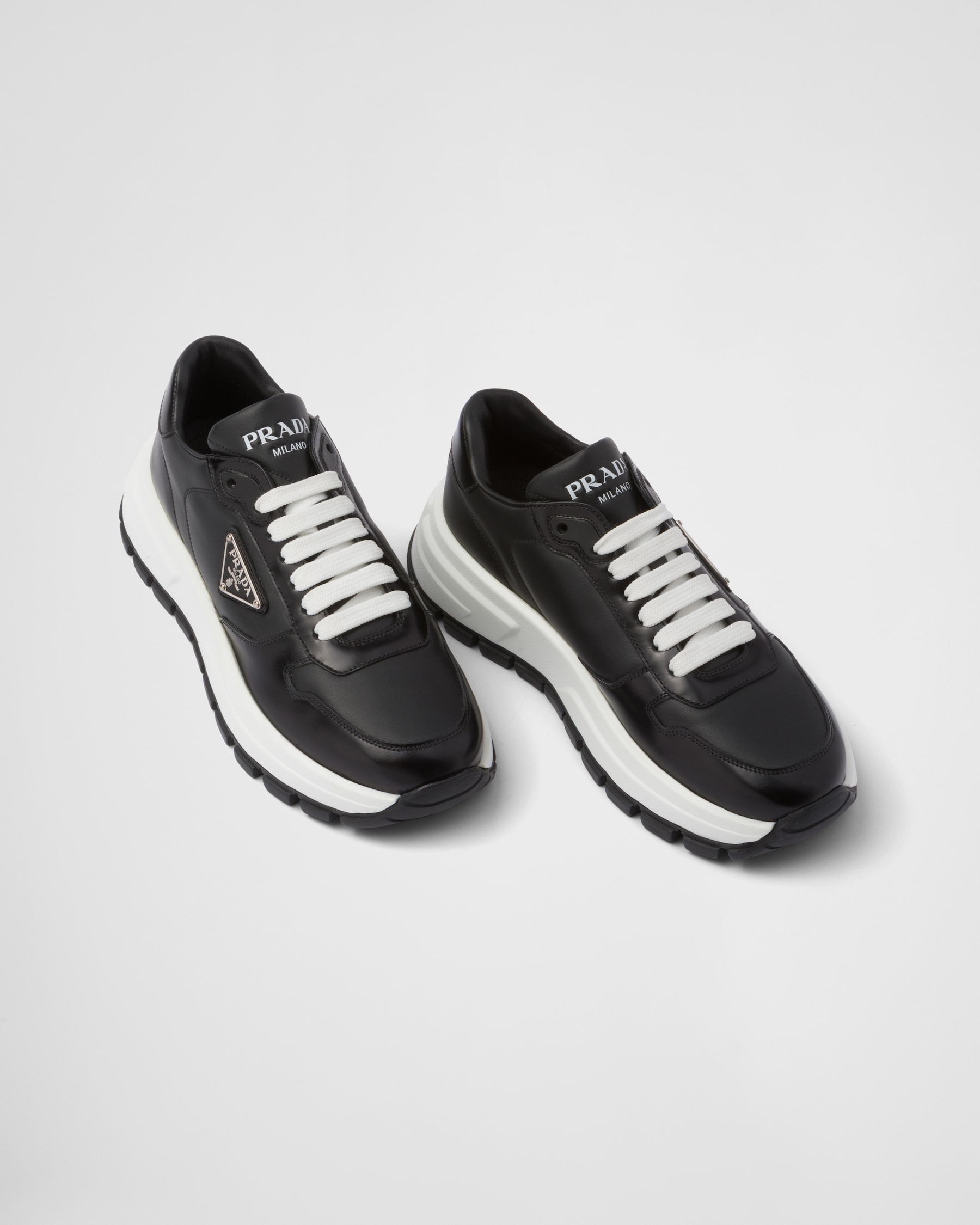 Black Leather Sneakers | PRADA