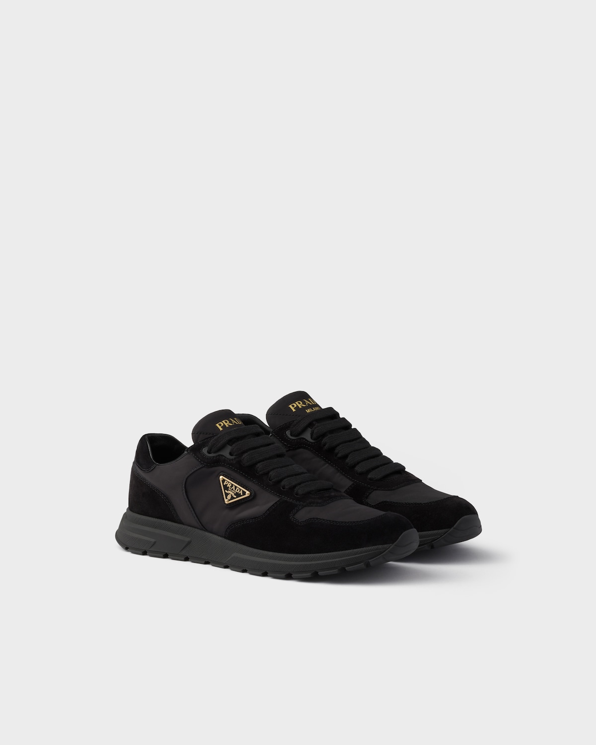 Black Prax 2.0 Re-nylon And Suede Sneakers | PRADA