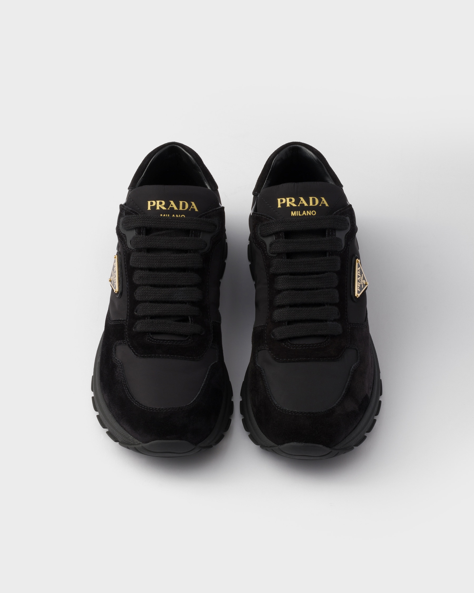 Black Prax 2.0 Re-nylon And Suede Sneakers | PRADA