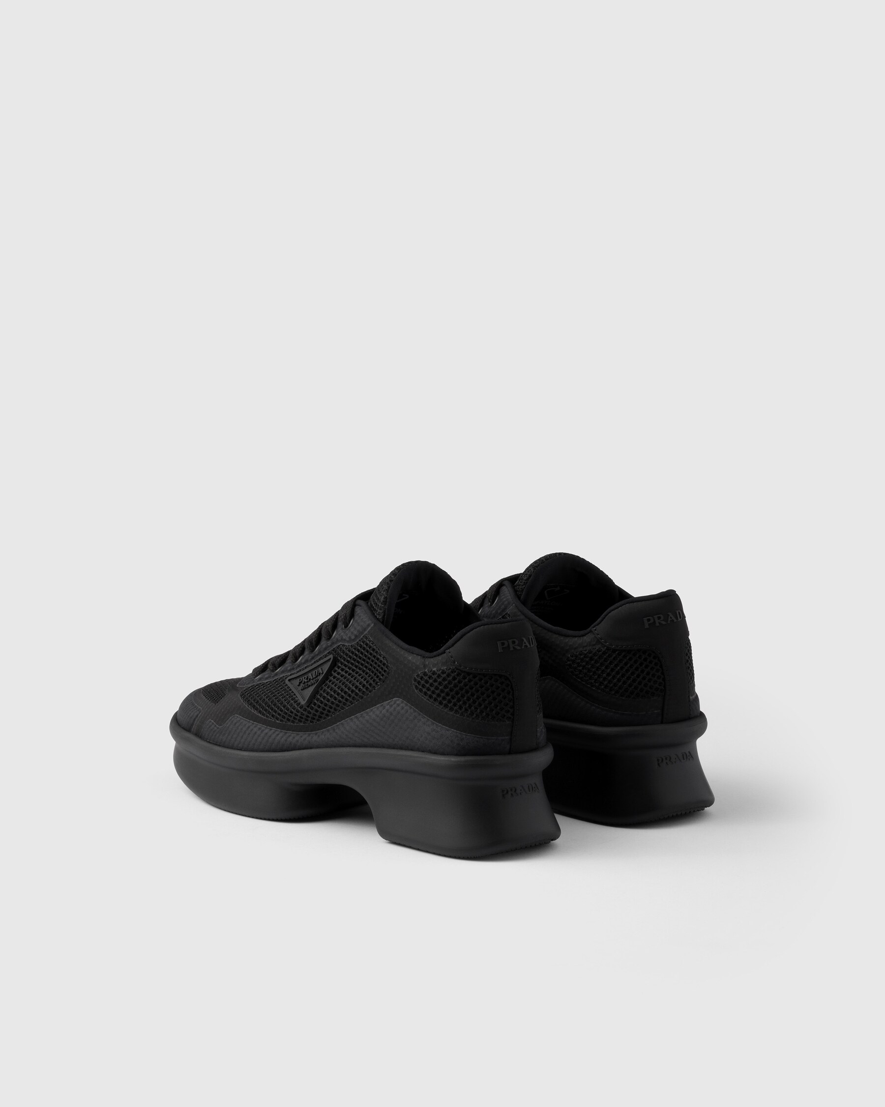 Black Re-nylon And Mesh Fabric Sneakers | PRADA