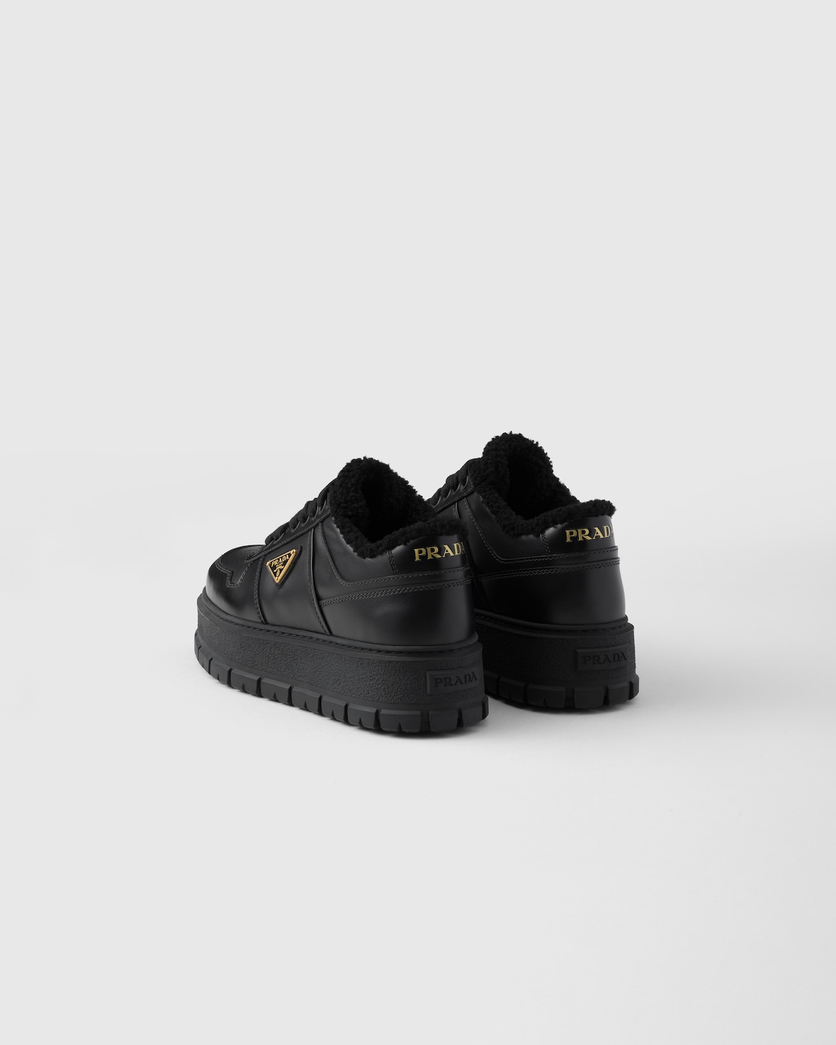 Black Leather Sneakers | PRADA