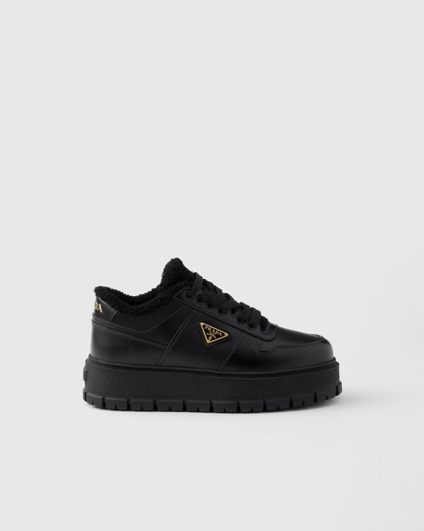 Black Leather Sneakers | PRADA