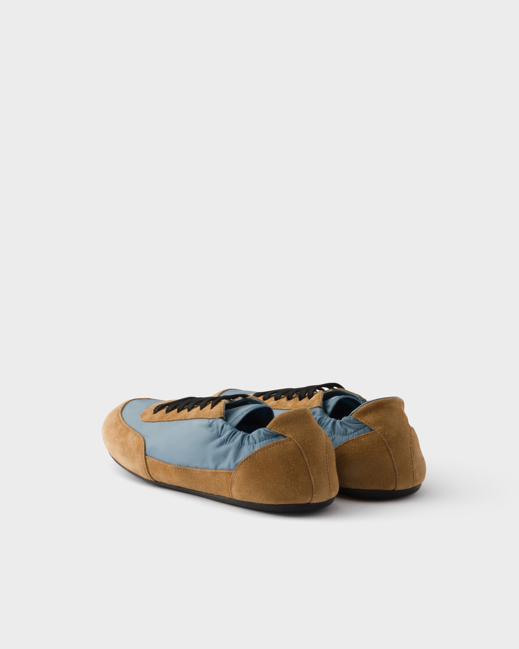 Astral Blue/cinnamon Collapse Re-nylon And Suede Sneakers | PRADA ...