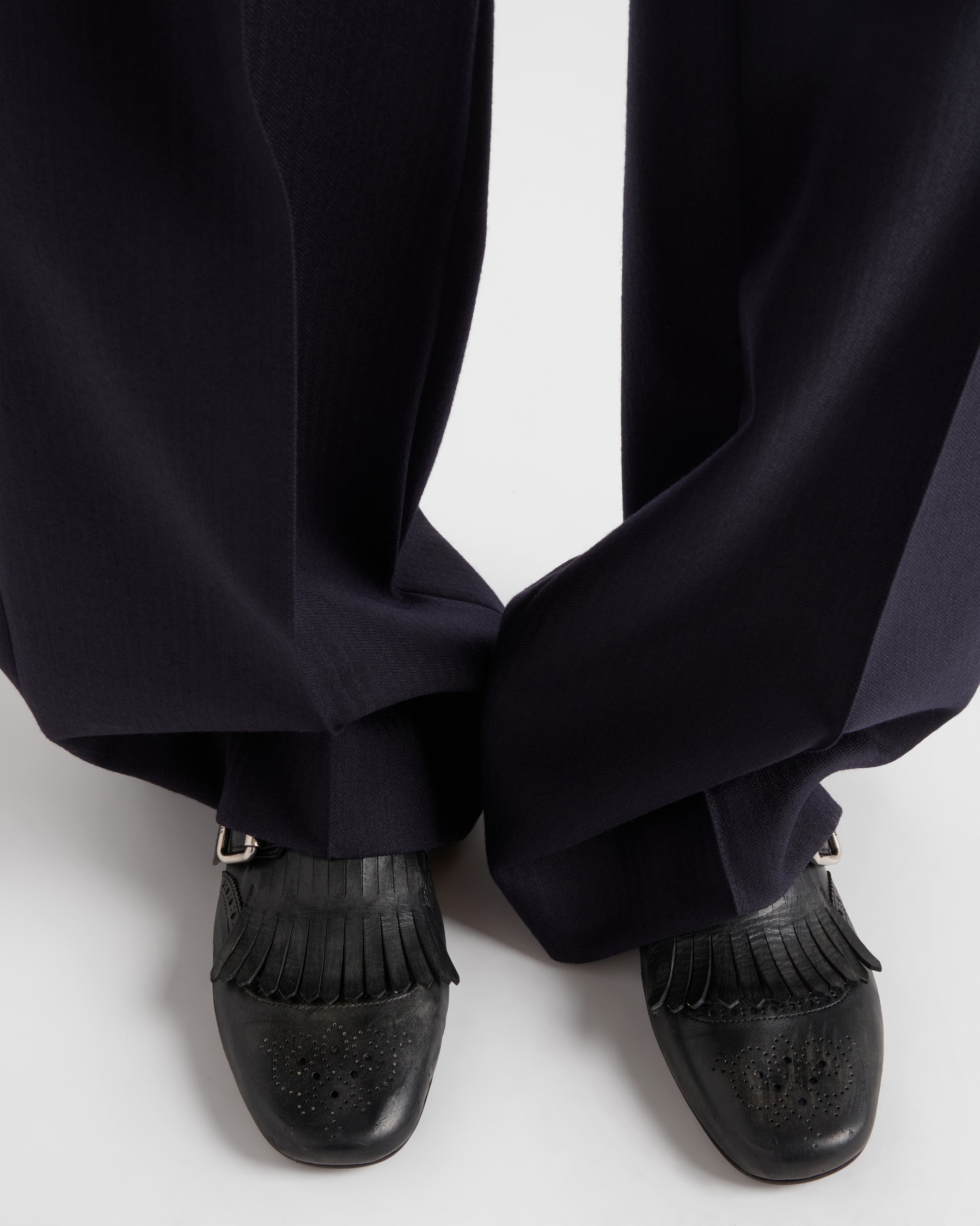 Black Shuffle Leather Shoes With Buckle | PRADA