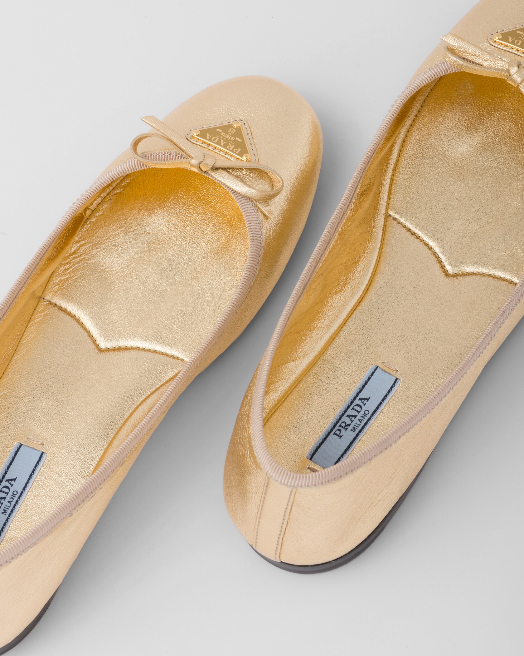 Platinum Nappa Leather Ballerinas | PRADA