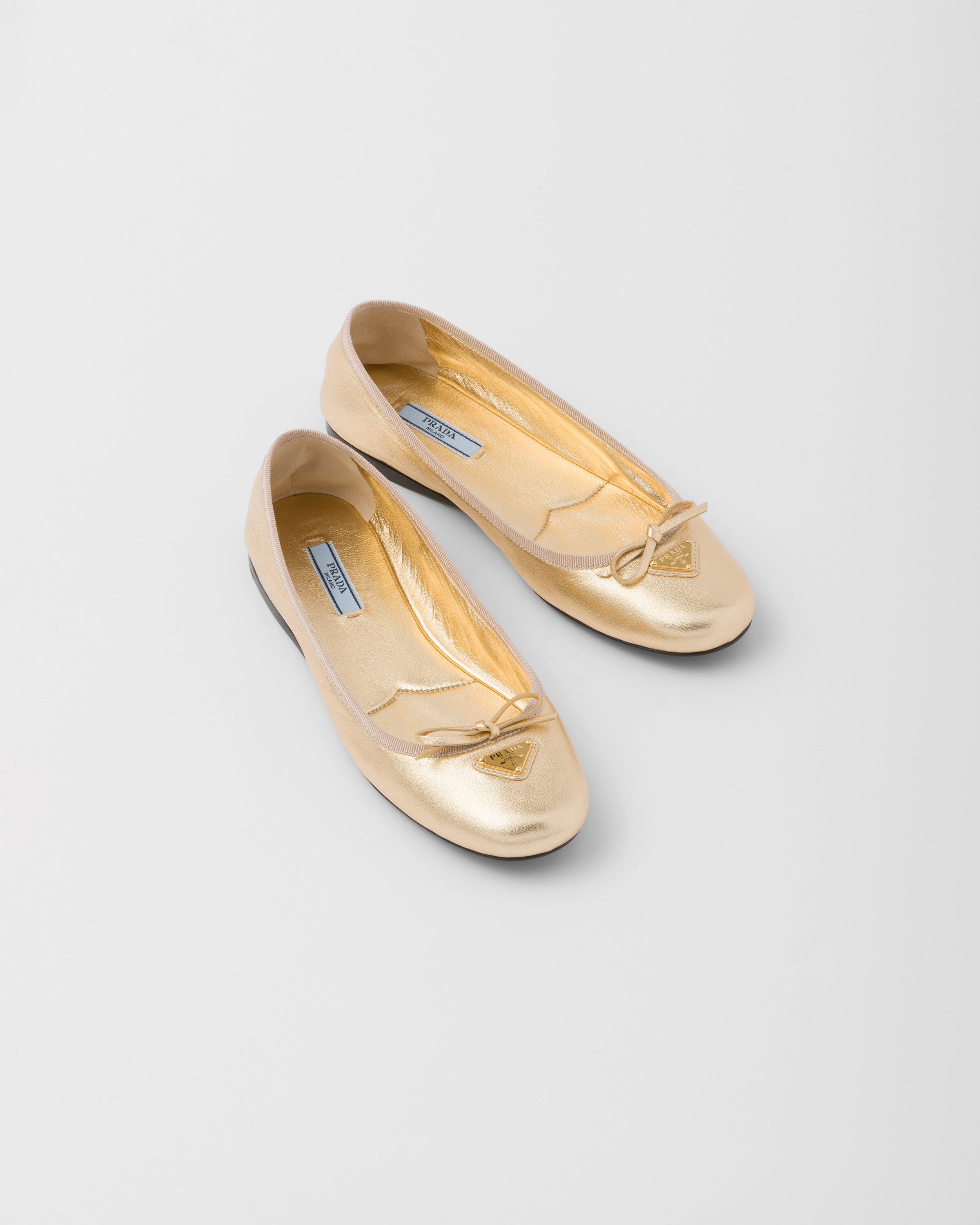 Platinum Nappa Leather Ballerinas | PRADA