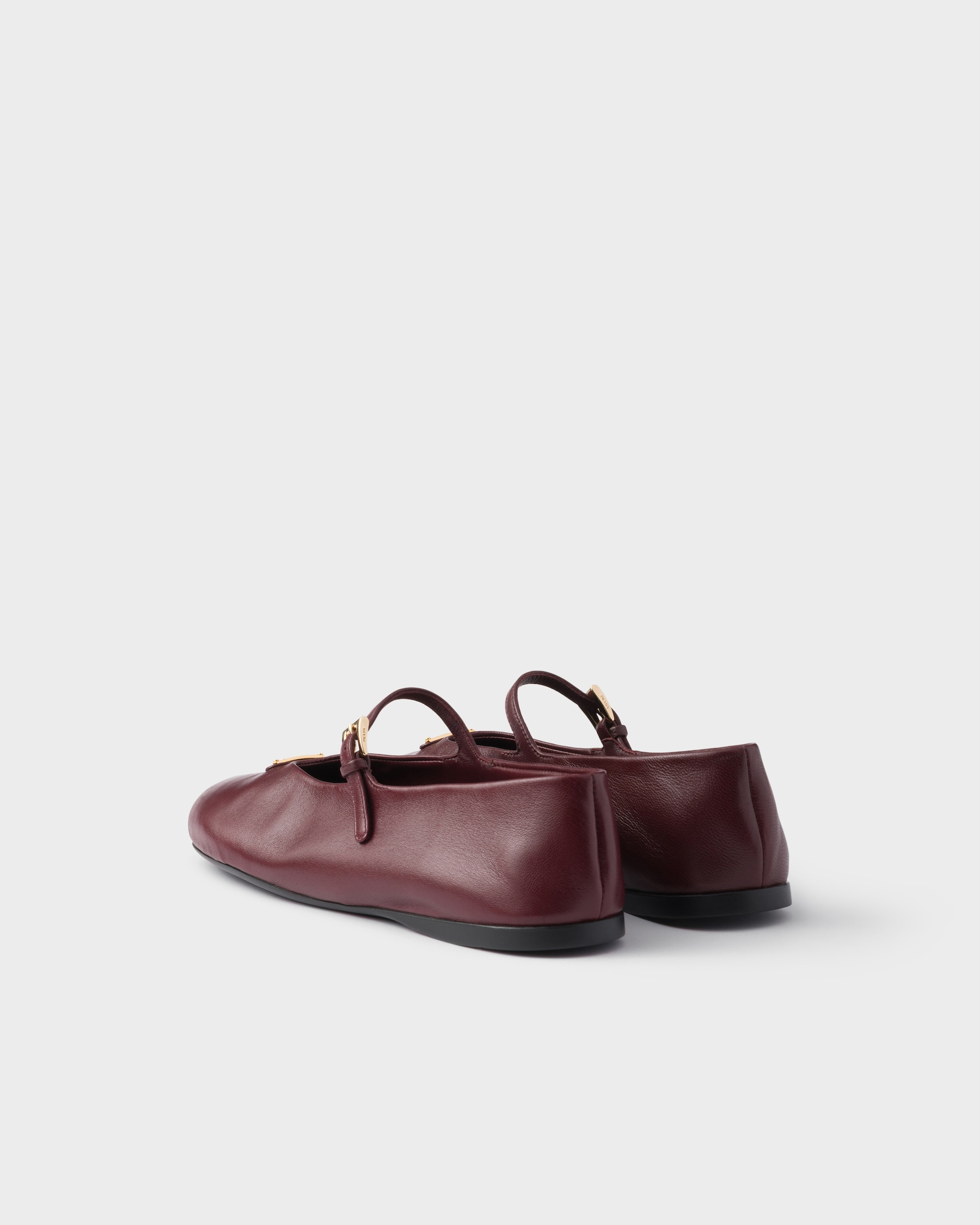 Burgundy Nappa Leather Ballerinas | PRADA - United States