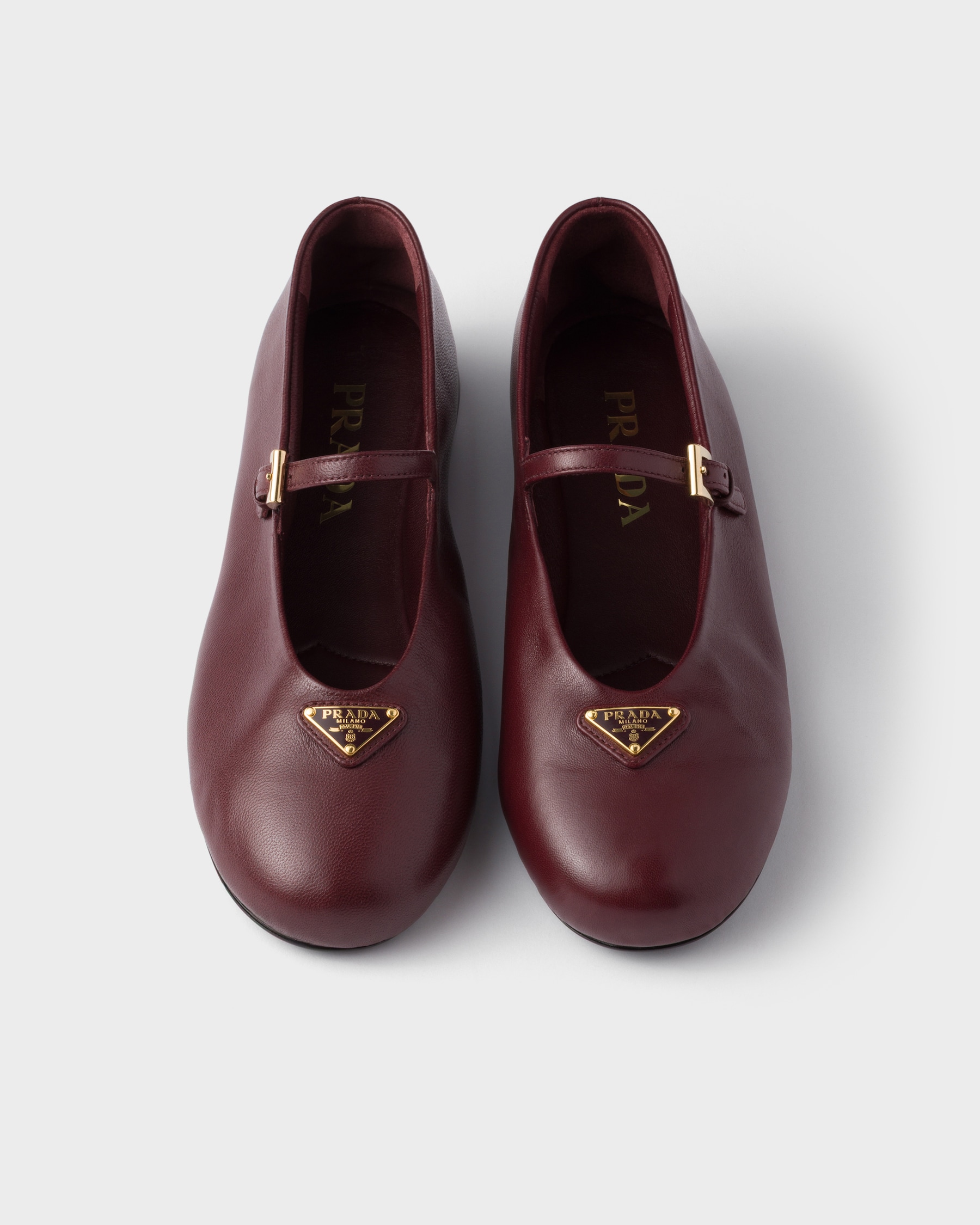 Burgundy Nappa Leather Ballerinas | PRADA