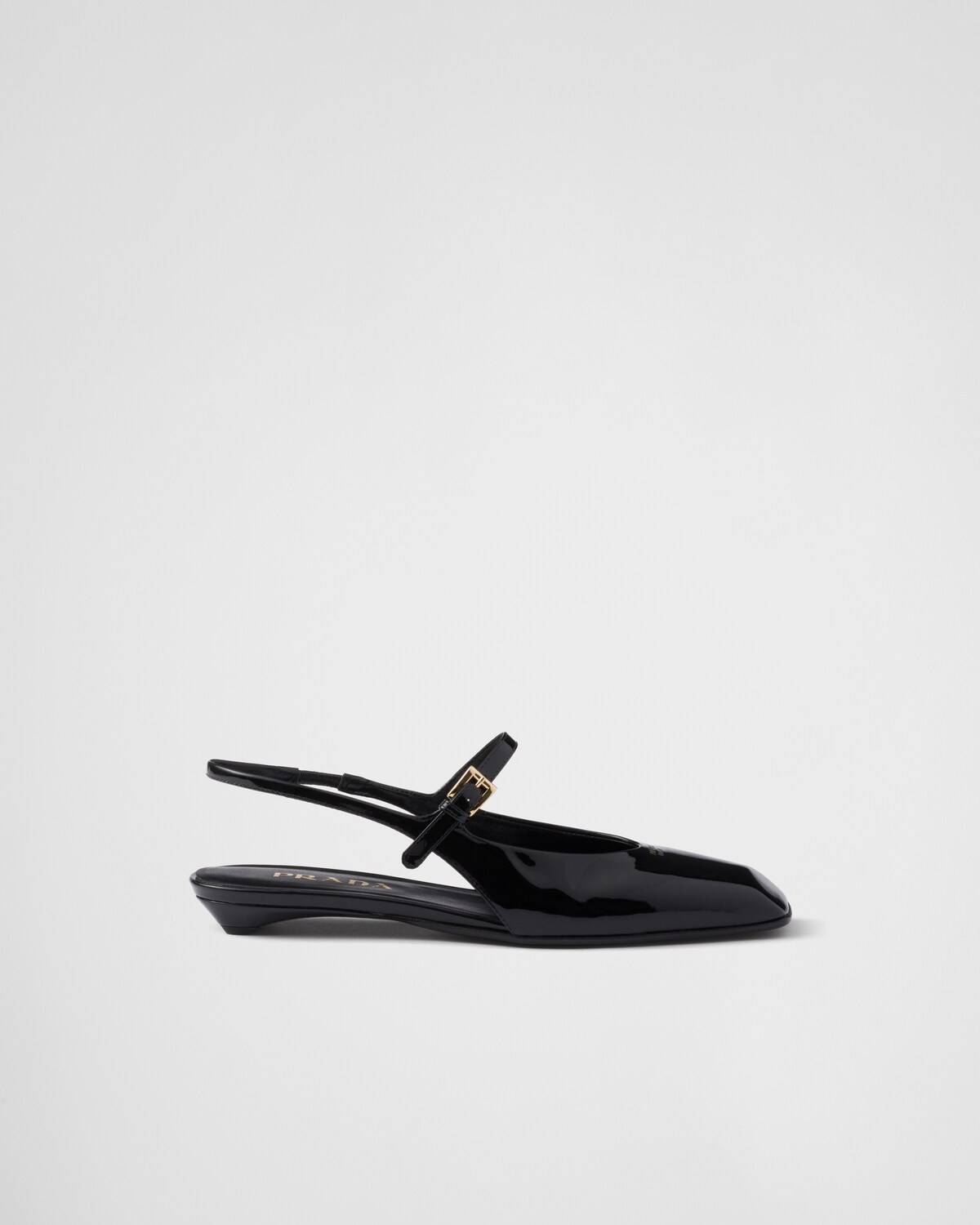 Black Patent Leather Slingback Ballerinas | PRADA