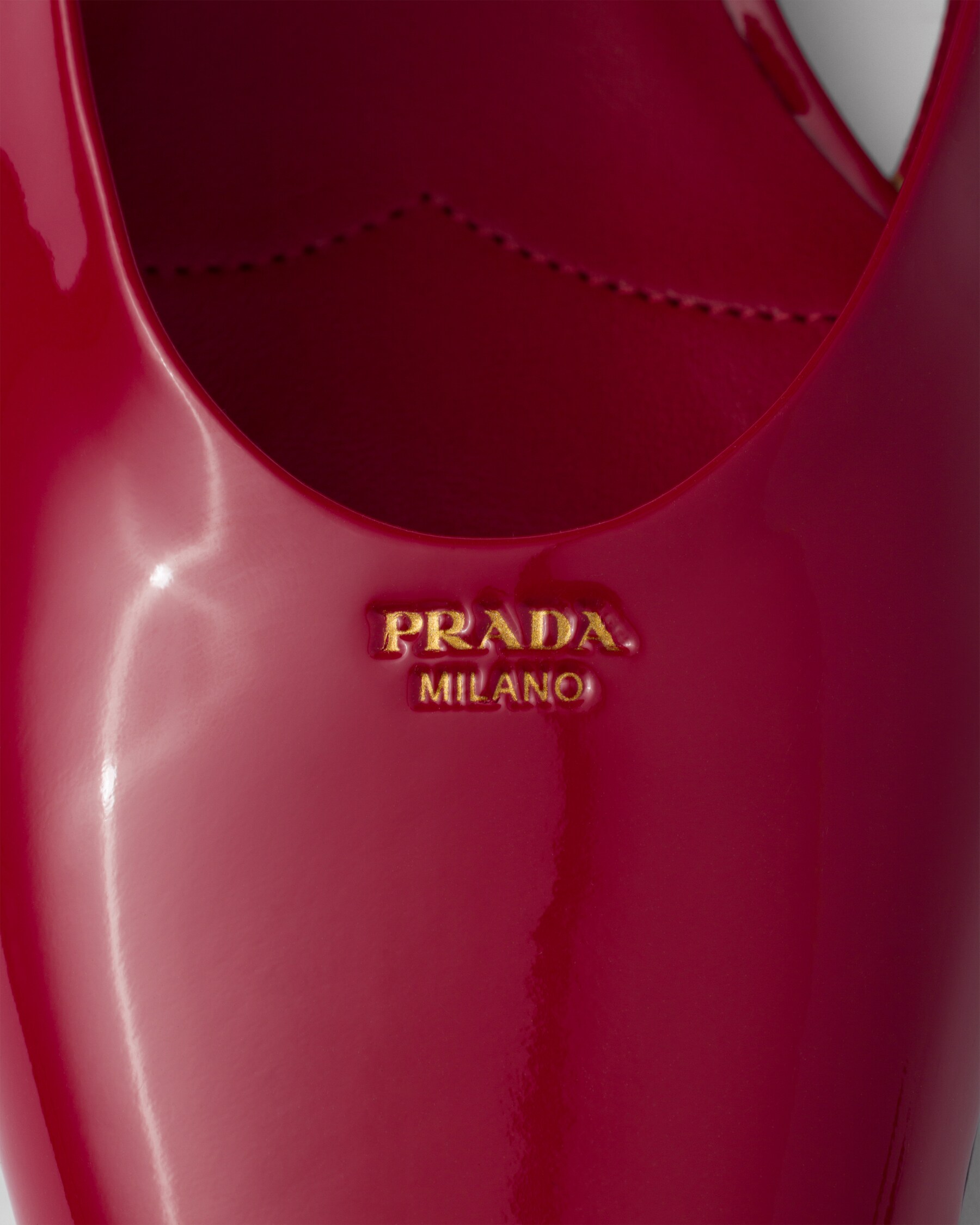 Cherry Red Patent Leather Slingback Ballerinas | PRADA