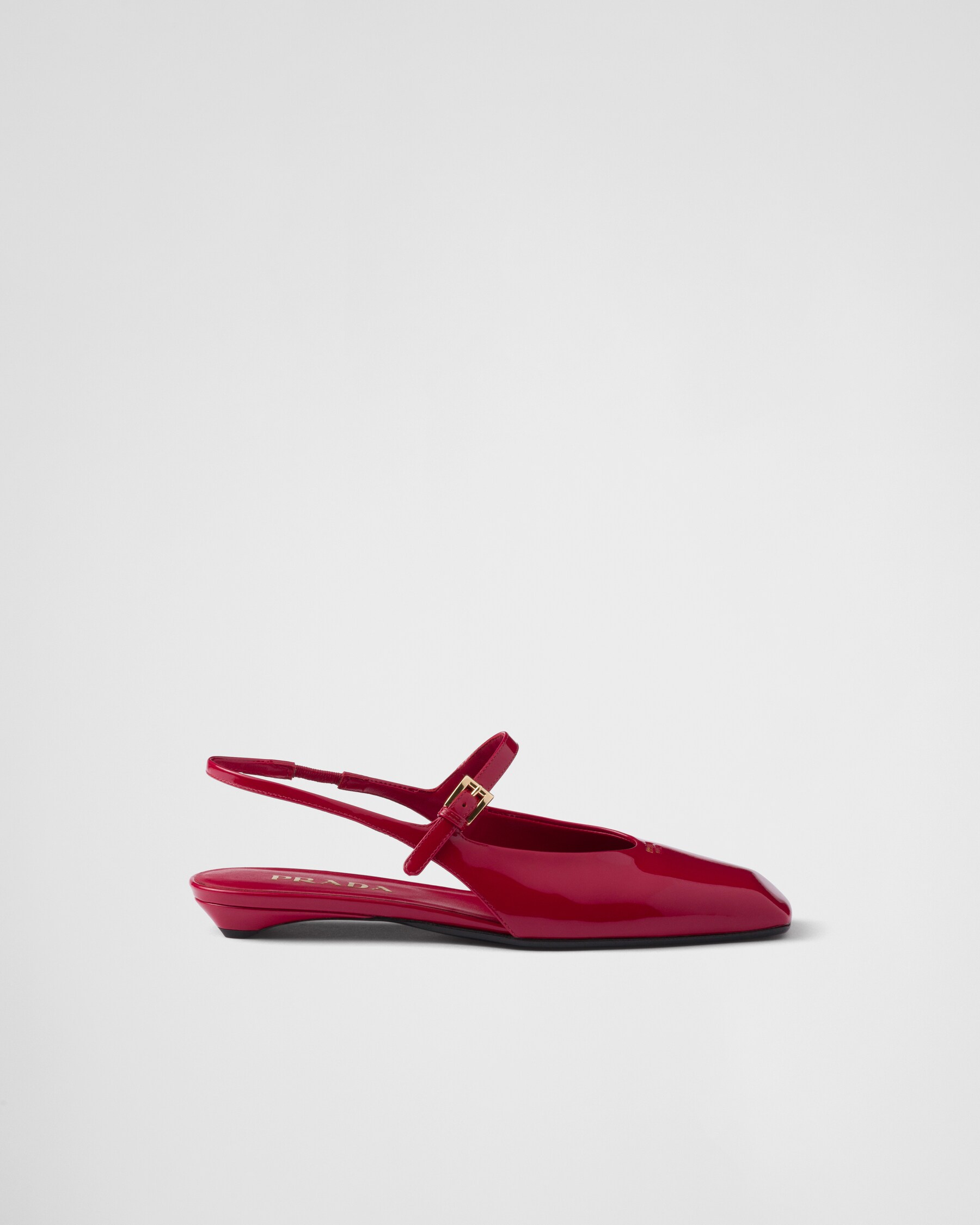 Cherry Red Patent Leather Slingback Ballerinas | PRADA