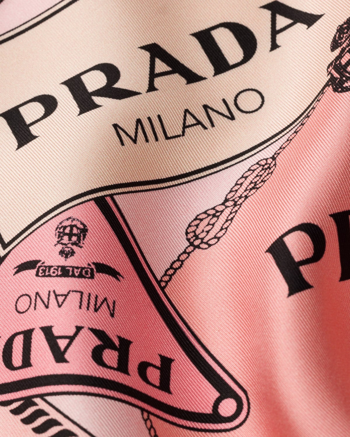 Pink Printed Silk Twill Scarf | PRADA