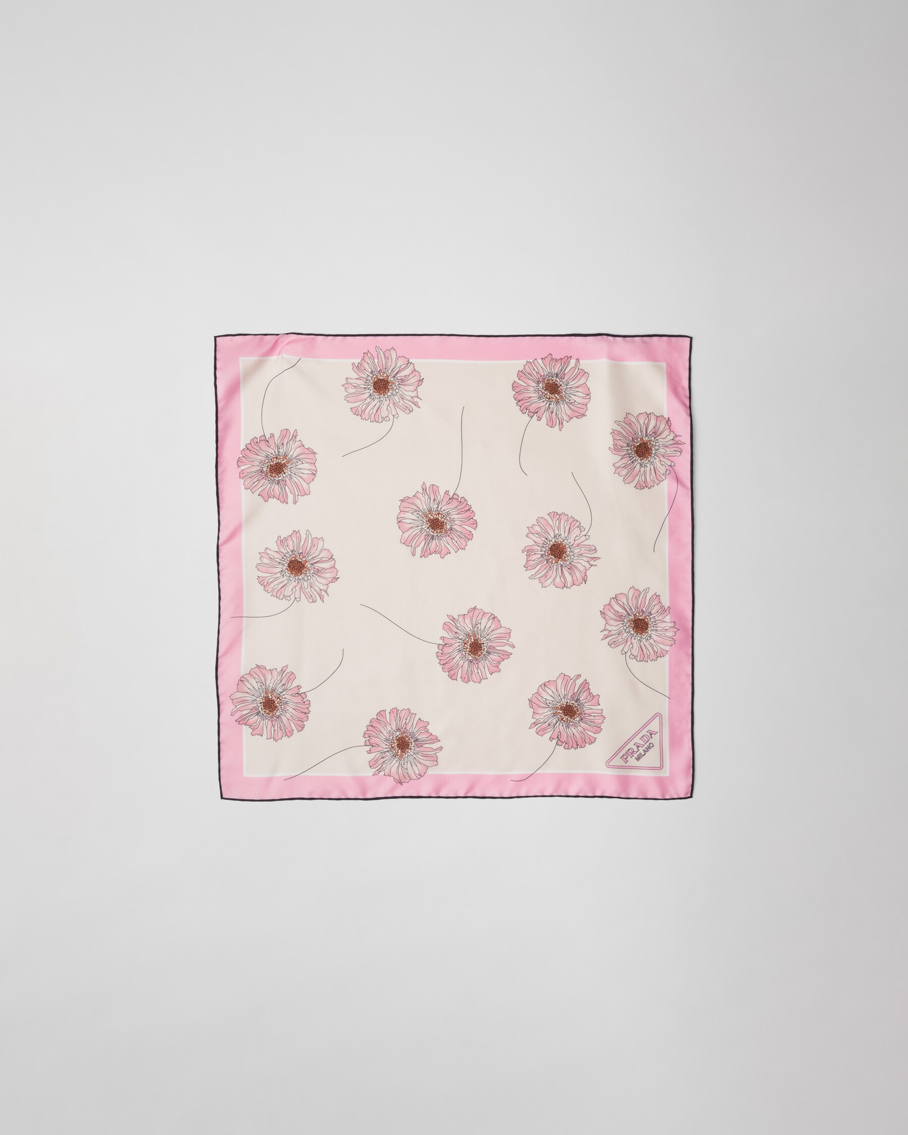 Peach/pink Printed Twill Scarf | PRADA