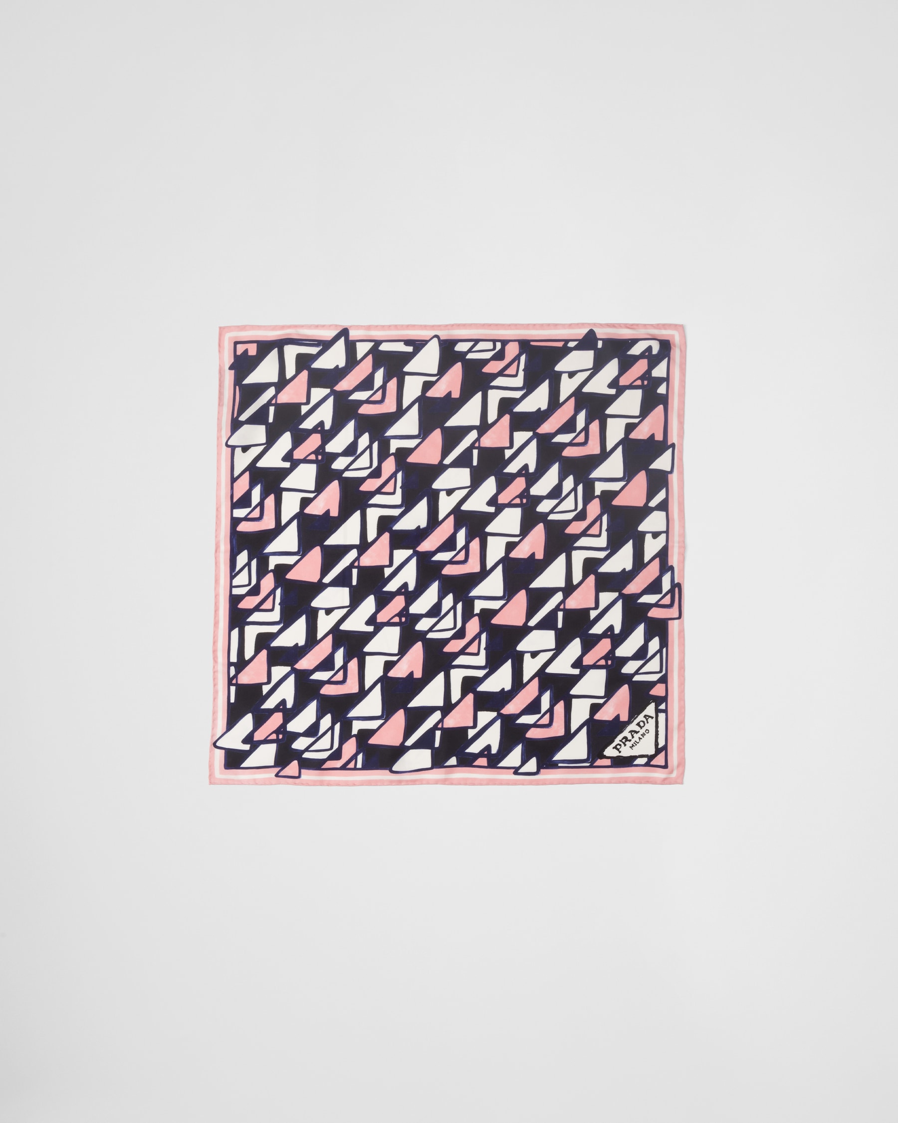 Pink/black Printed Twill Scarf | PRADA