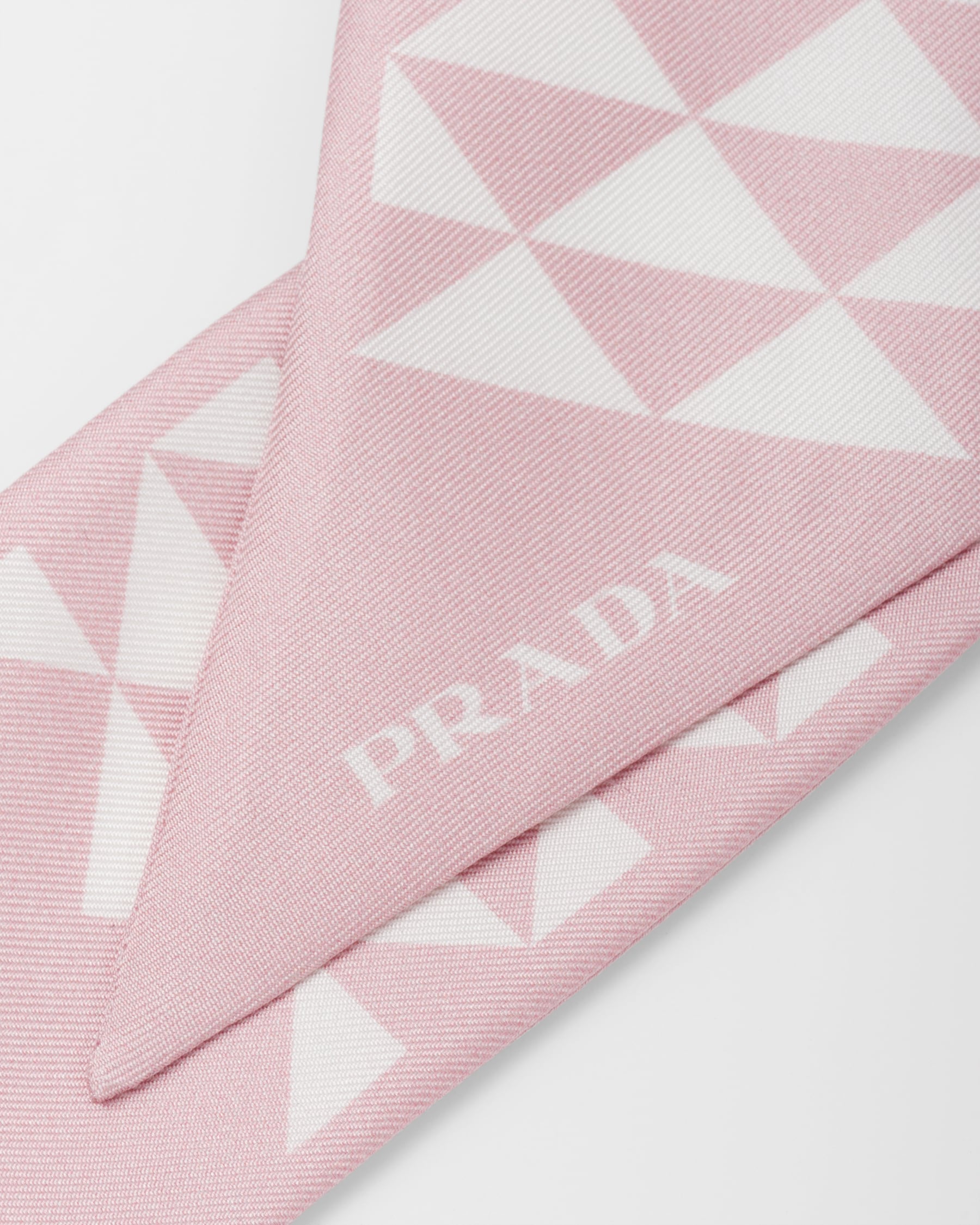 Alabaster White/white Printed Silk Twill Scarf | PRADA