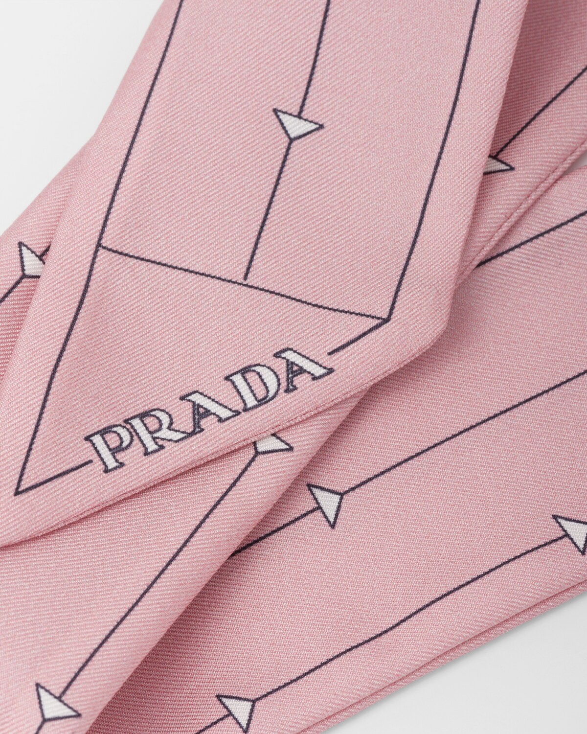 Alabaster White/white Printed Silk Twill Scarf | PRADA