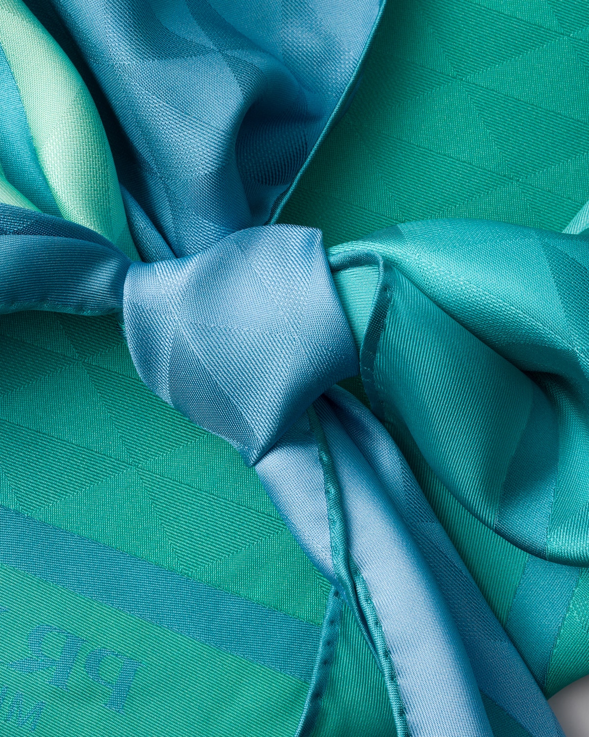 Turquoise Printed Silk Twill Halter Top | PRADA