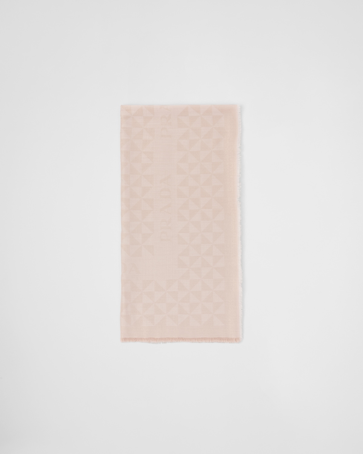 울, 실크, 캐시미어 및 루렉스 자카드 숄 Powder Beige/rose Gold | PRADA