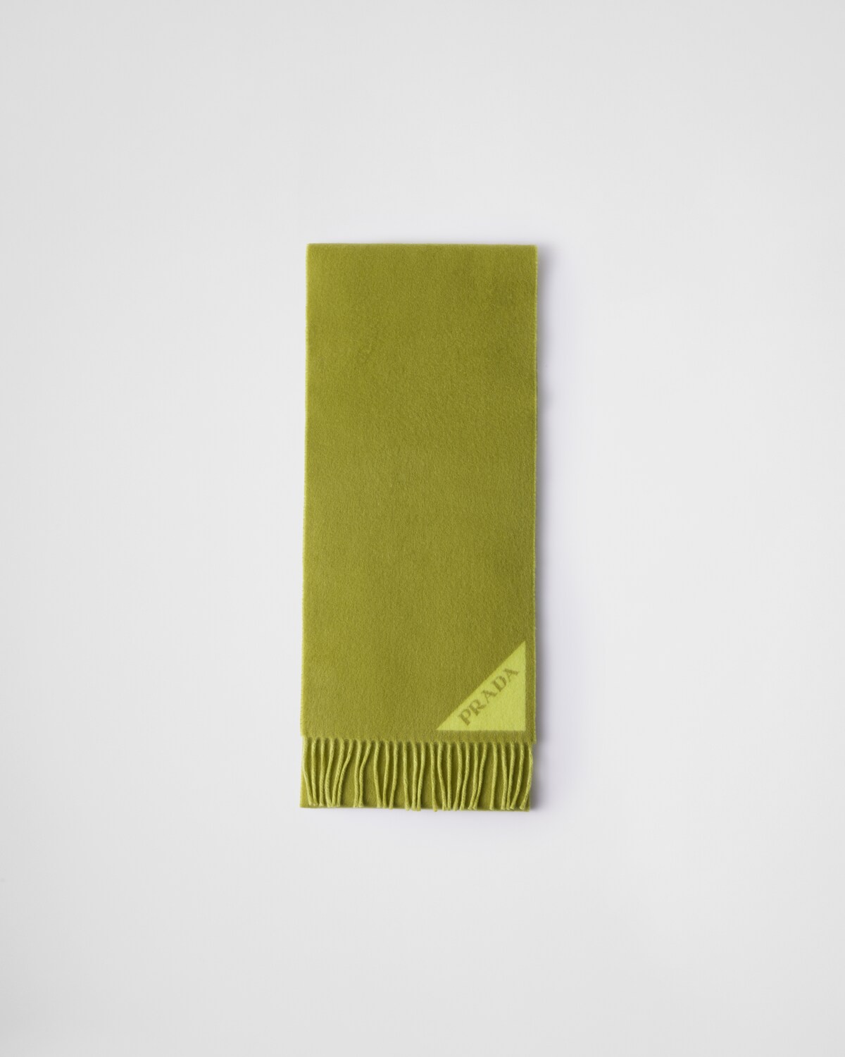 Lime Green Double-faced Wool And Cashmere Scarf | PRADA