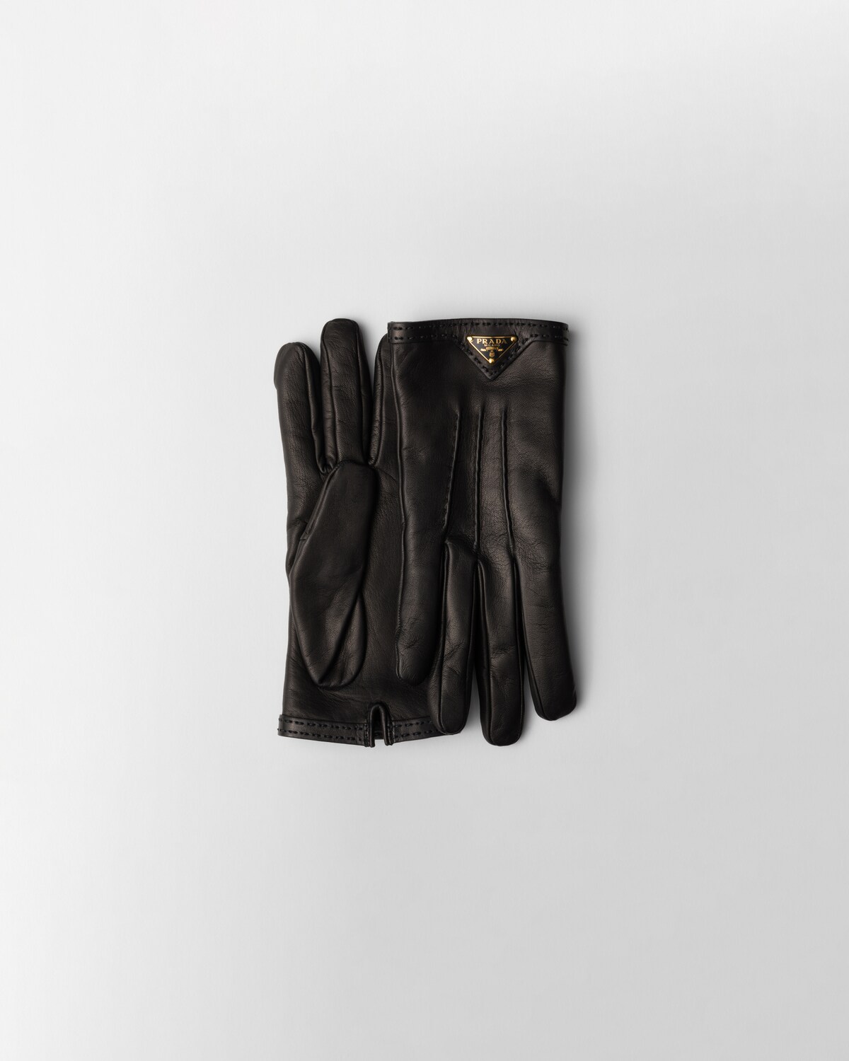 Black Leather Gloves | PRADA