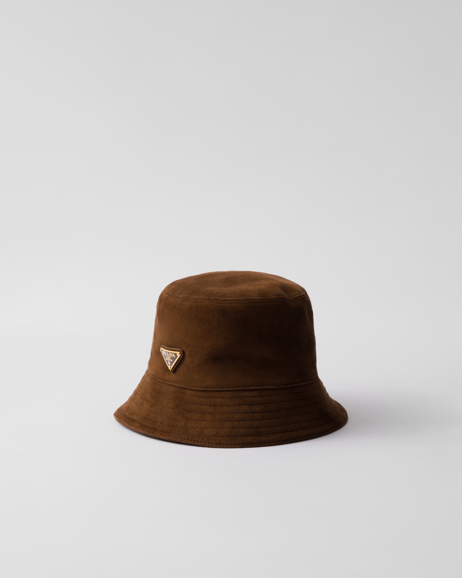 Cocoa Brown Suede Bucket Hat | PRADA