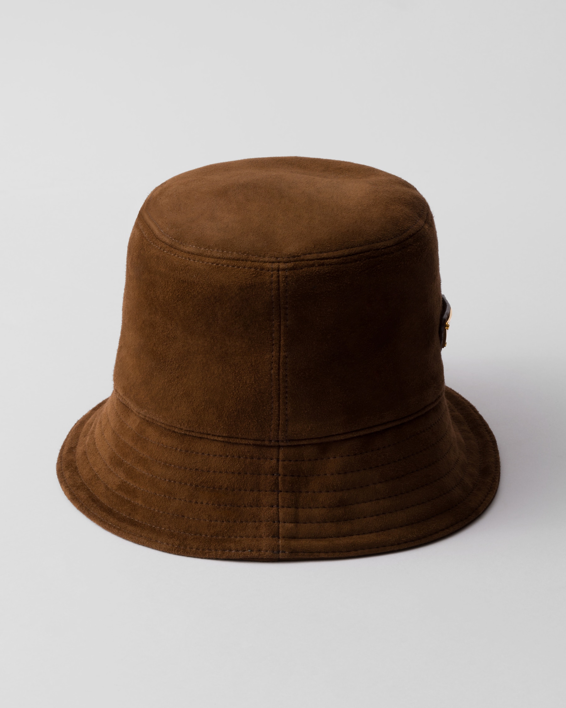 Cocoa Brown Suede Bucket Hat | PRADA