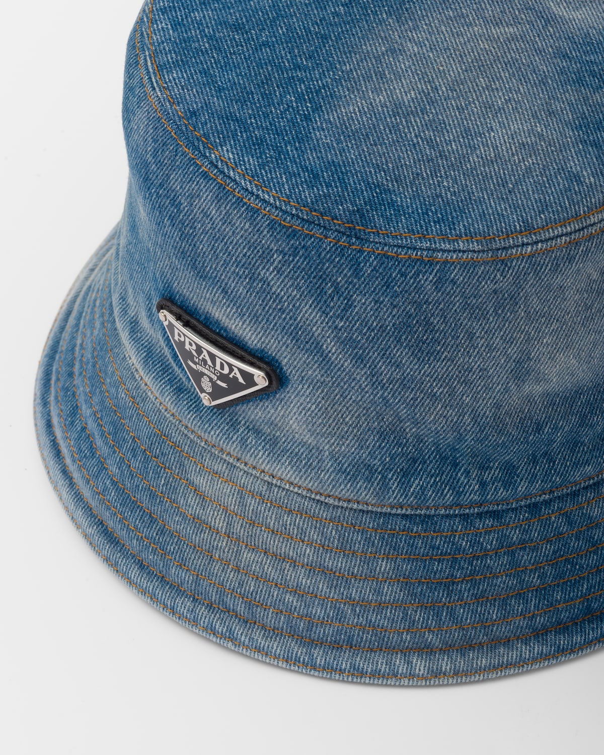 Light Blue Denim Bucket Hat | PRADA