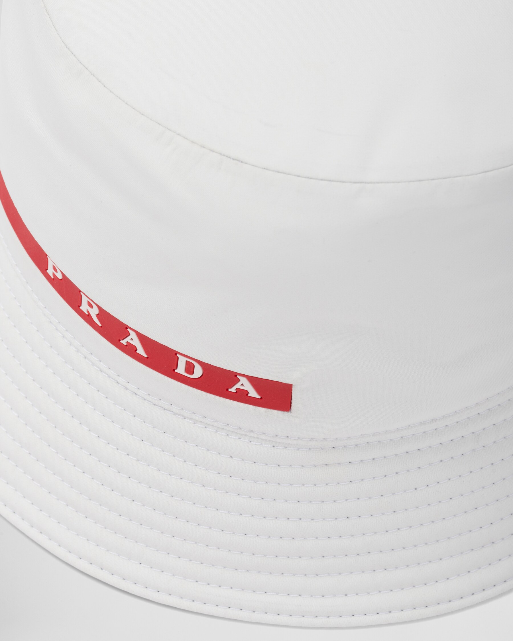 Chalk White Technical Fabric Bucket Hat | PRADA