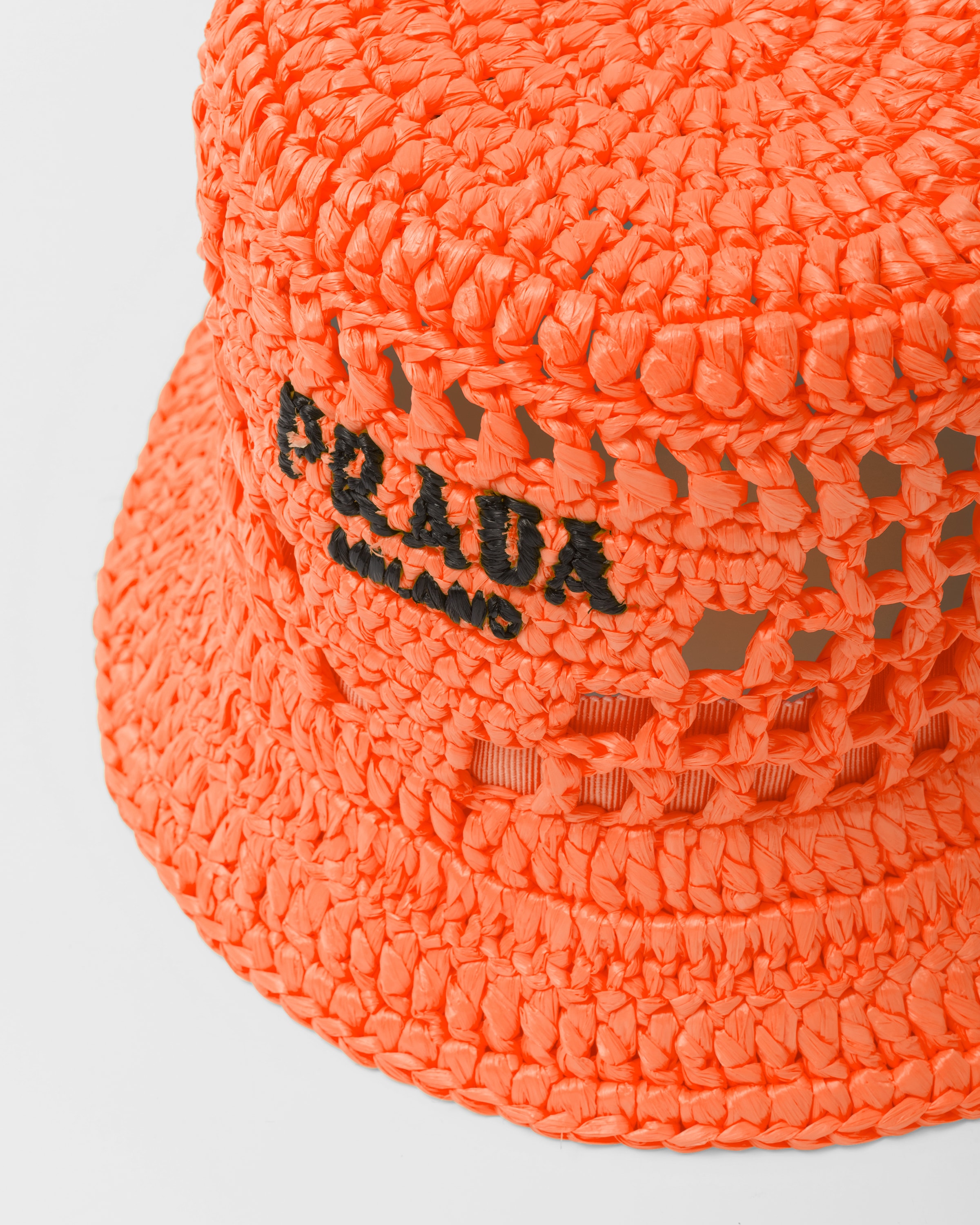 Orange Raffia bucket hat | Prada