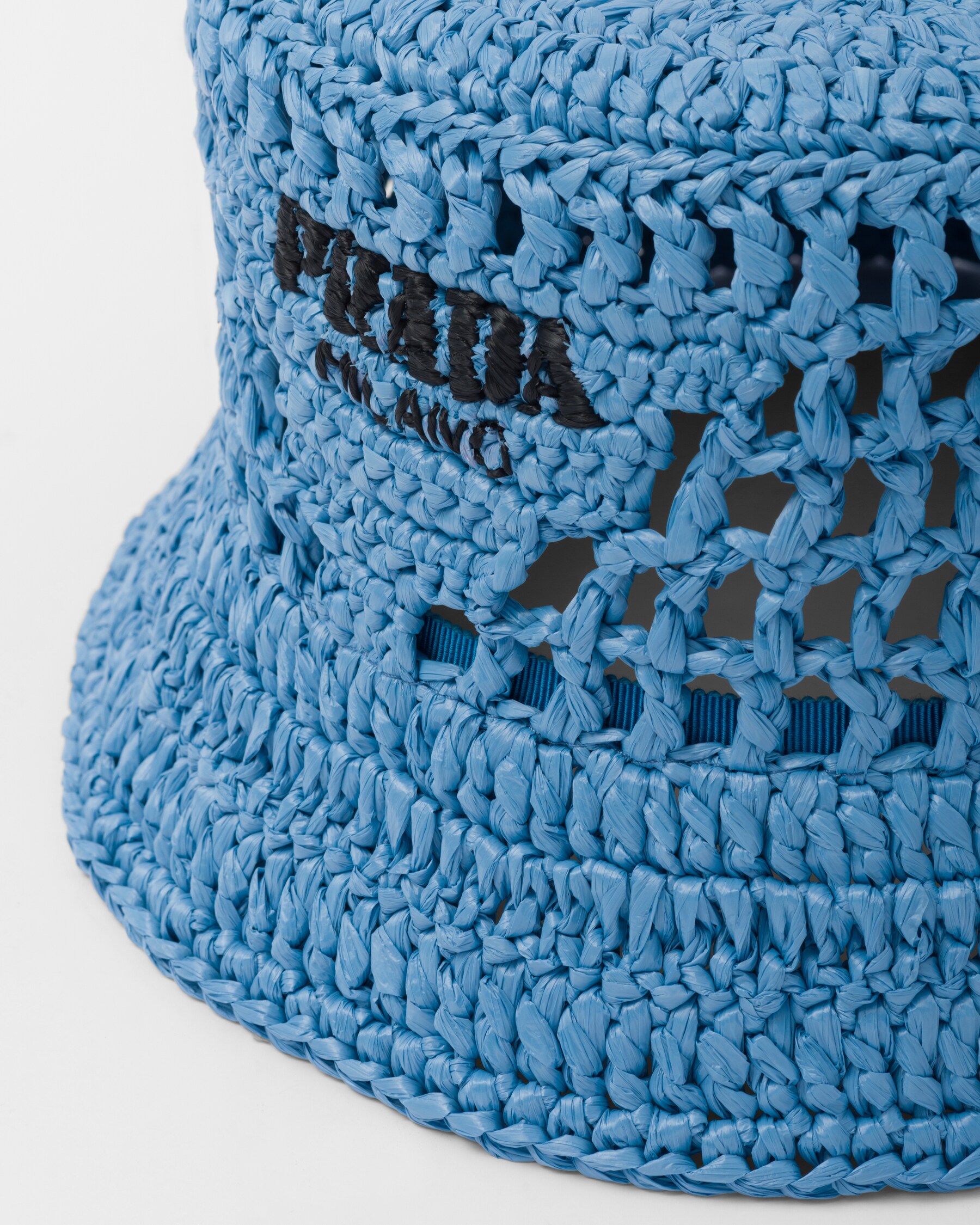 Light Blue Woven Fabric Bucket Hat | PRADA