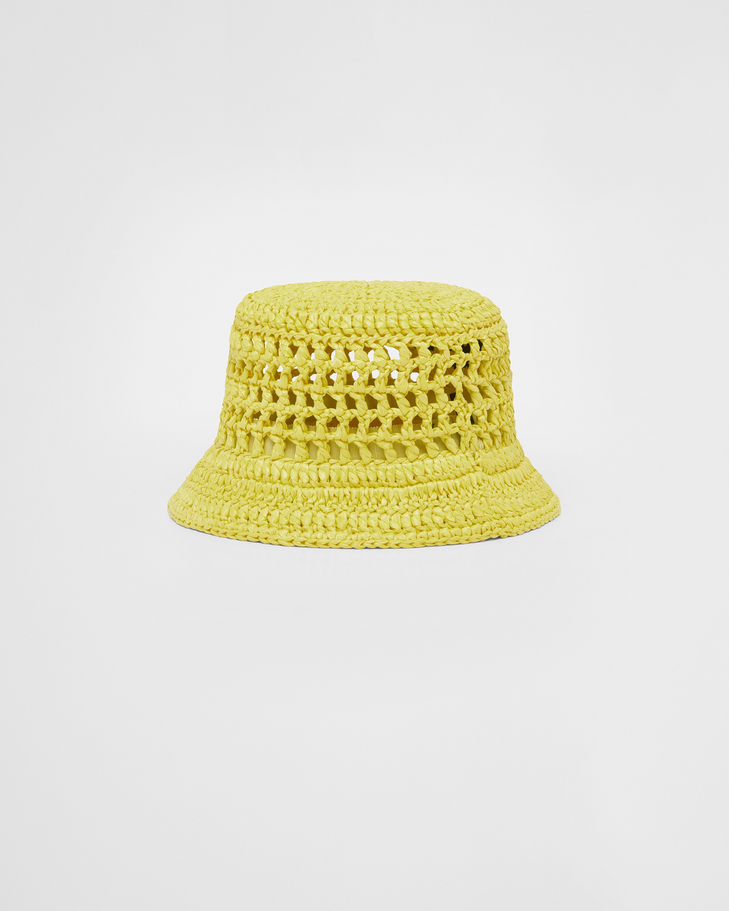 Citron Yellow Woven Fabric Bucket Hat | PRADA