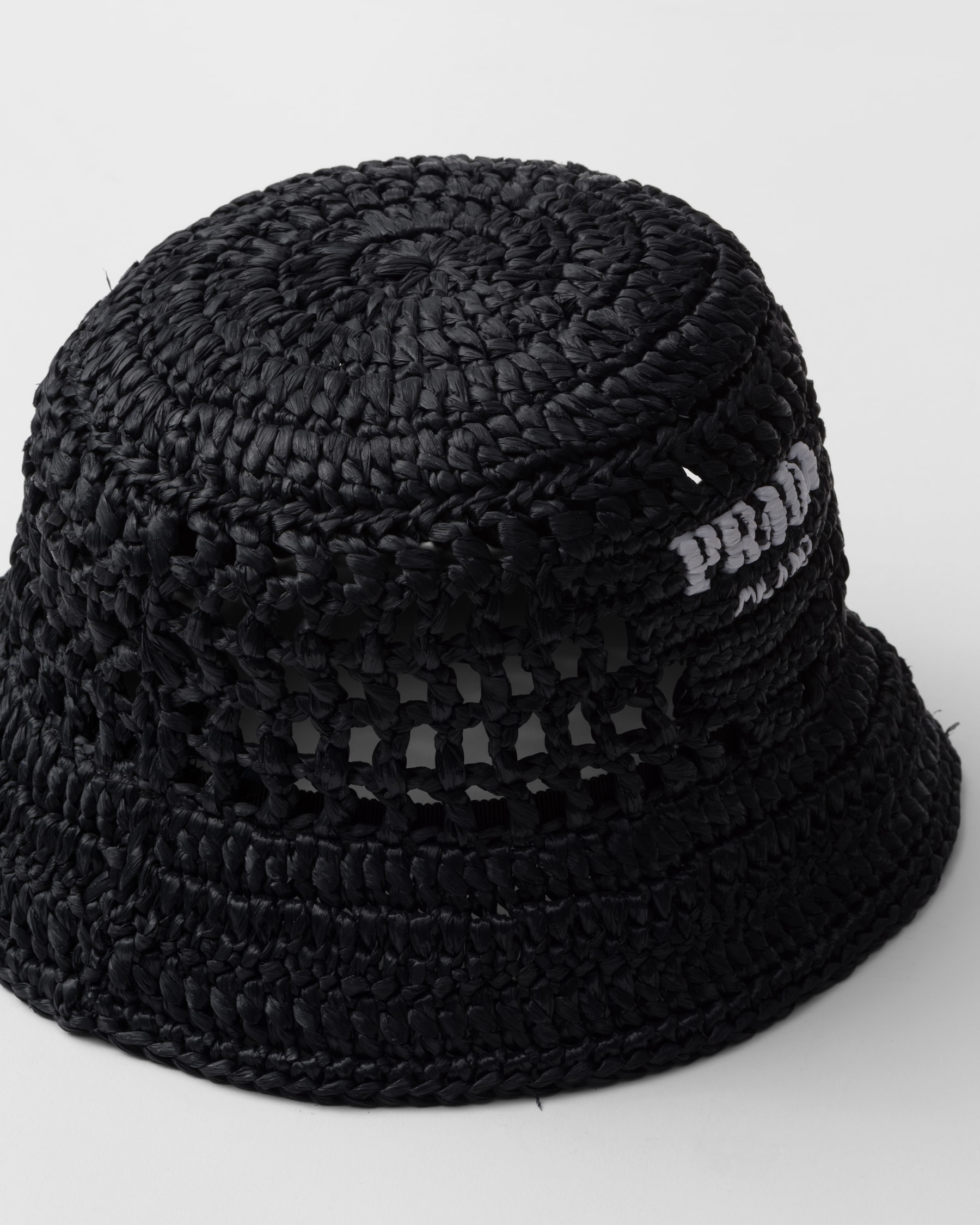 Black Crochet Bucket Hat | PRADA