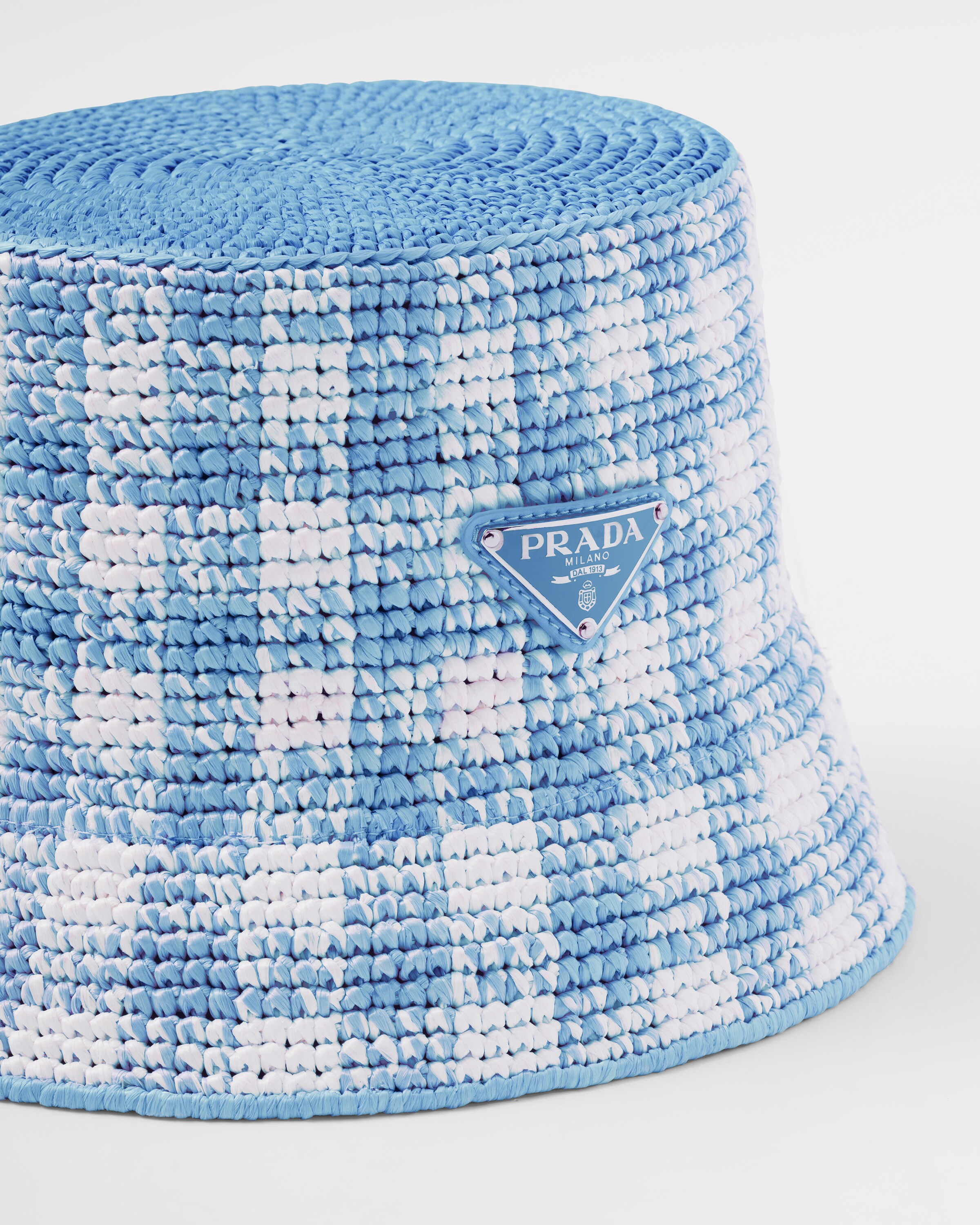 Light Blue Raffia bucket hat | Prada