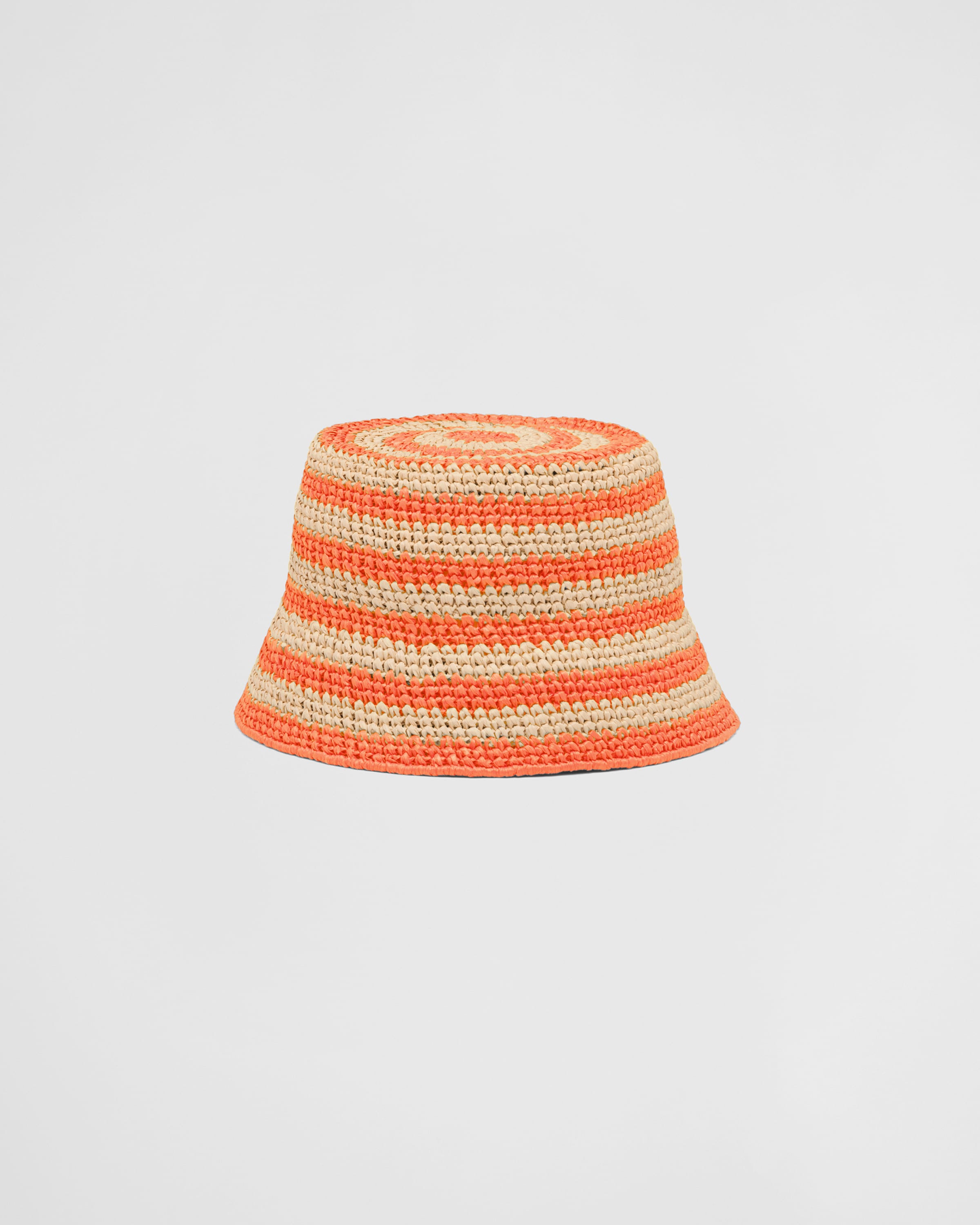 Natural/orange Raffia bucket hat | Prada