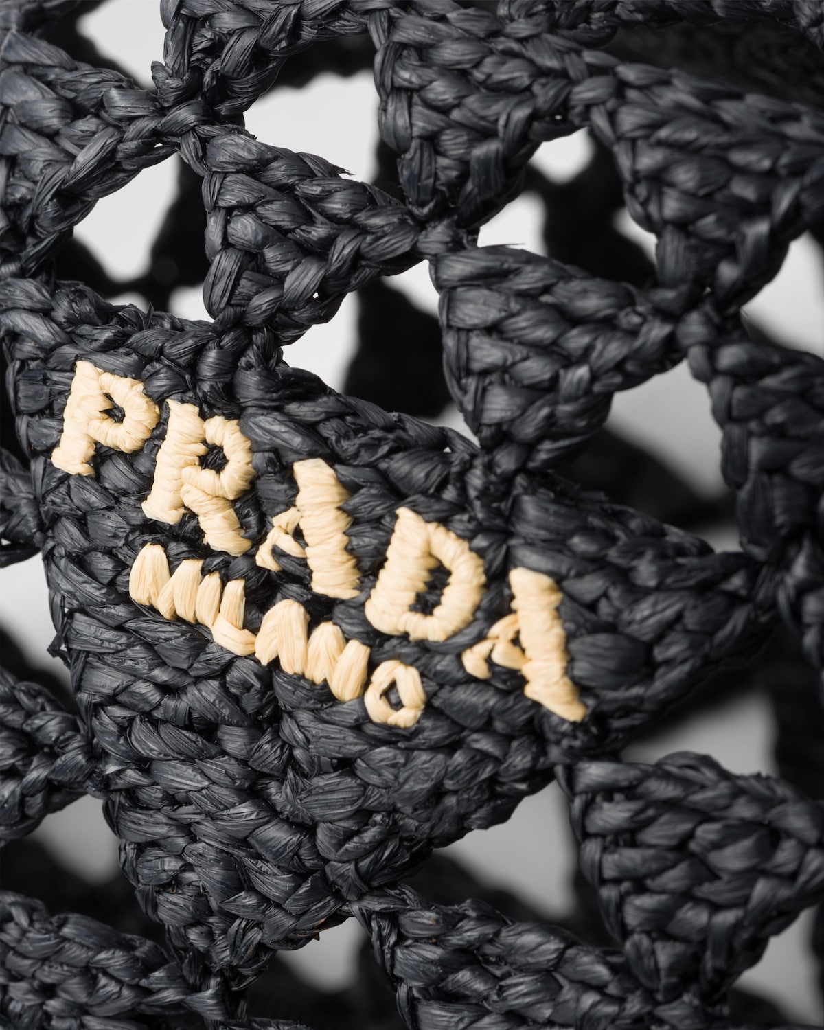 Black/tan Crochet Bucket Hat | PRADA