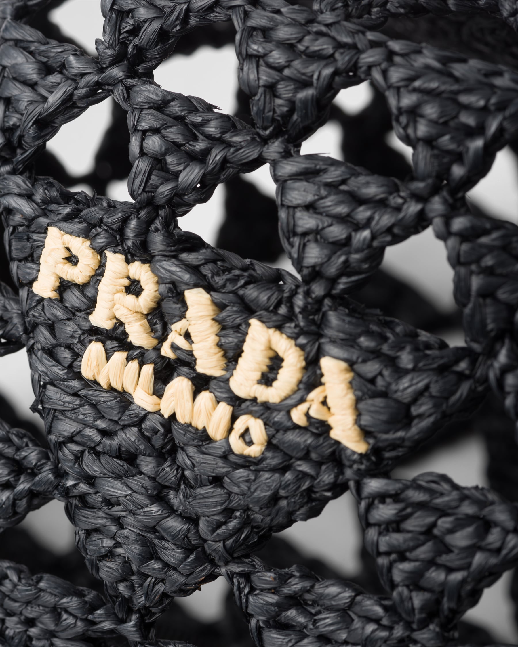 Black/tan Crochet Bucket Hat | PRADA
