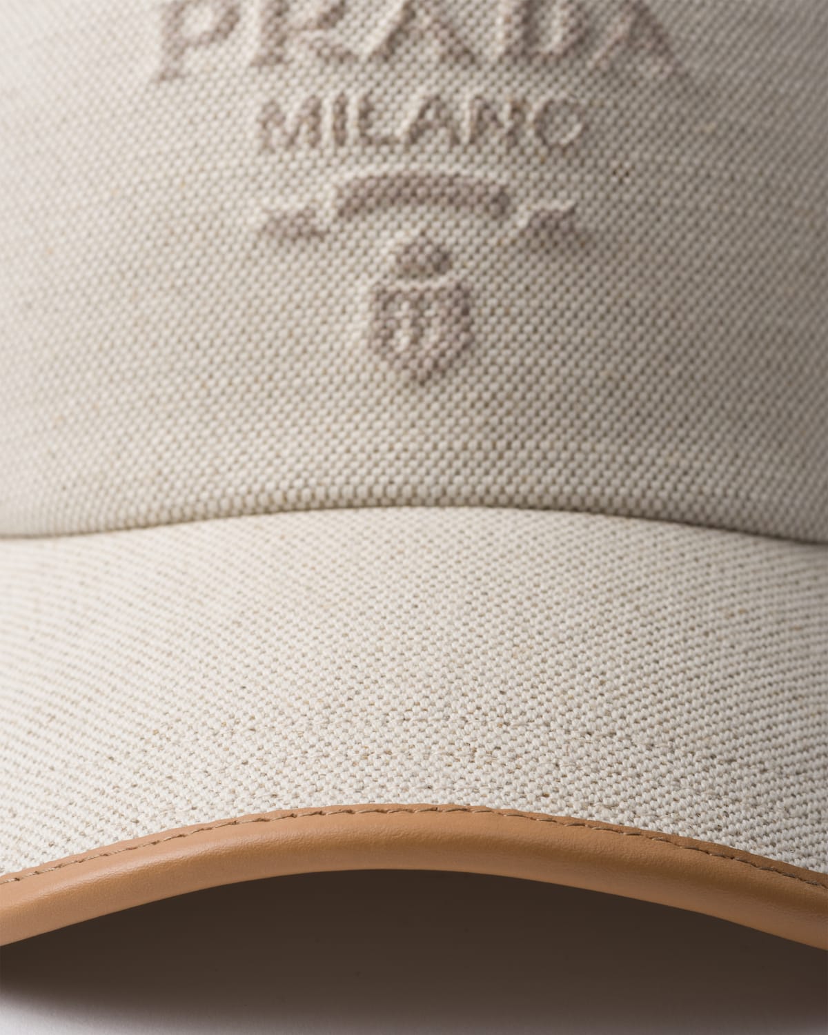 Natural Linen Blend Baseball Cap | PRADA