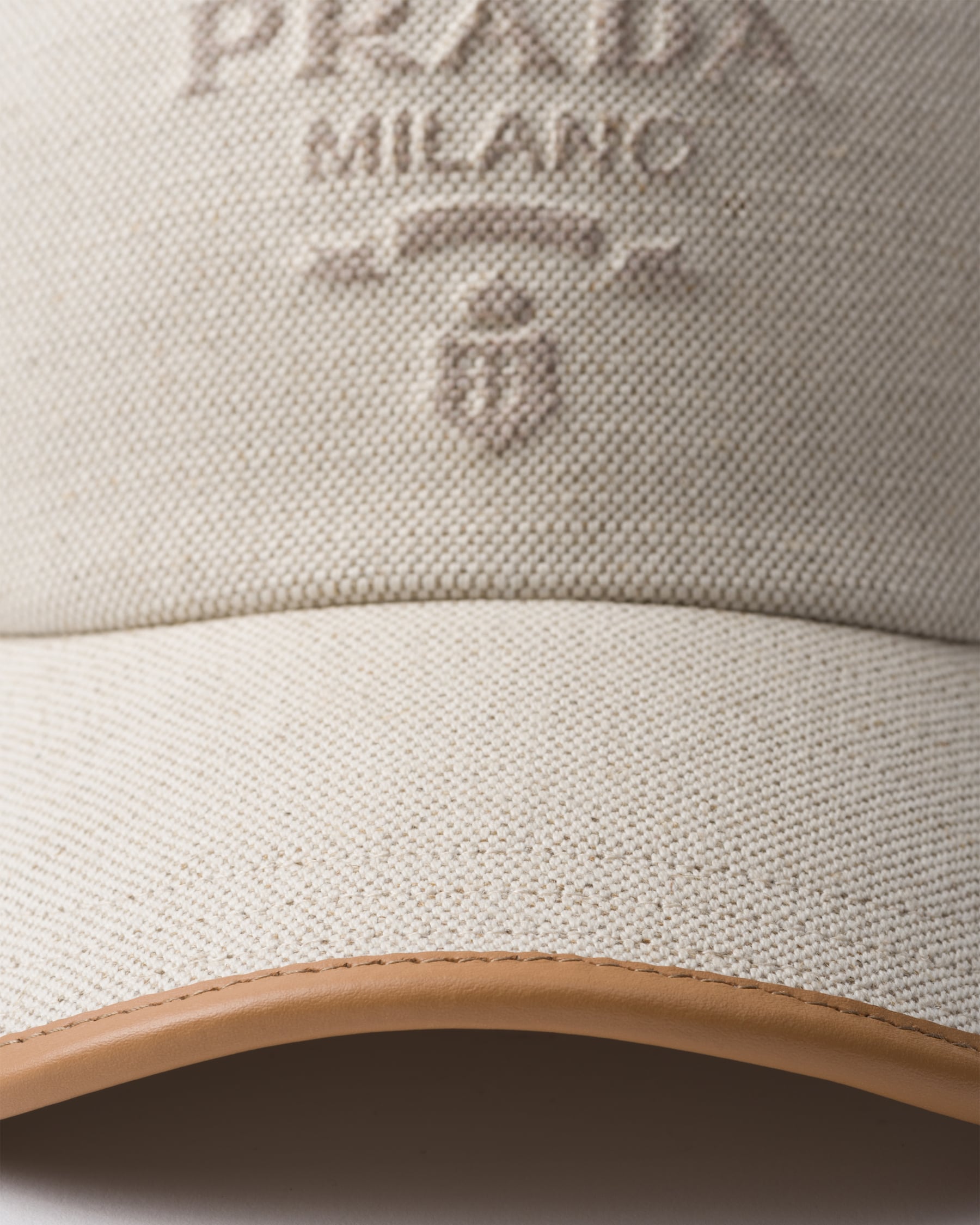 Natural Linen Blend Baseball Cap | PRADA