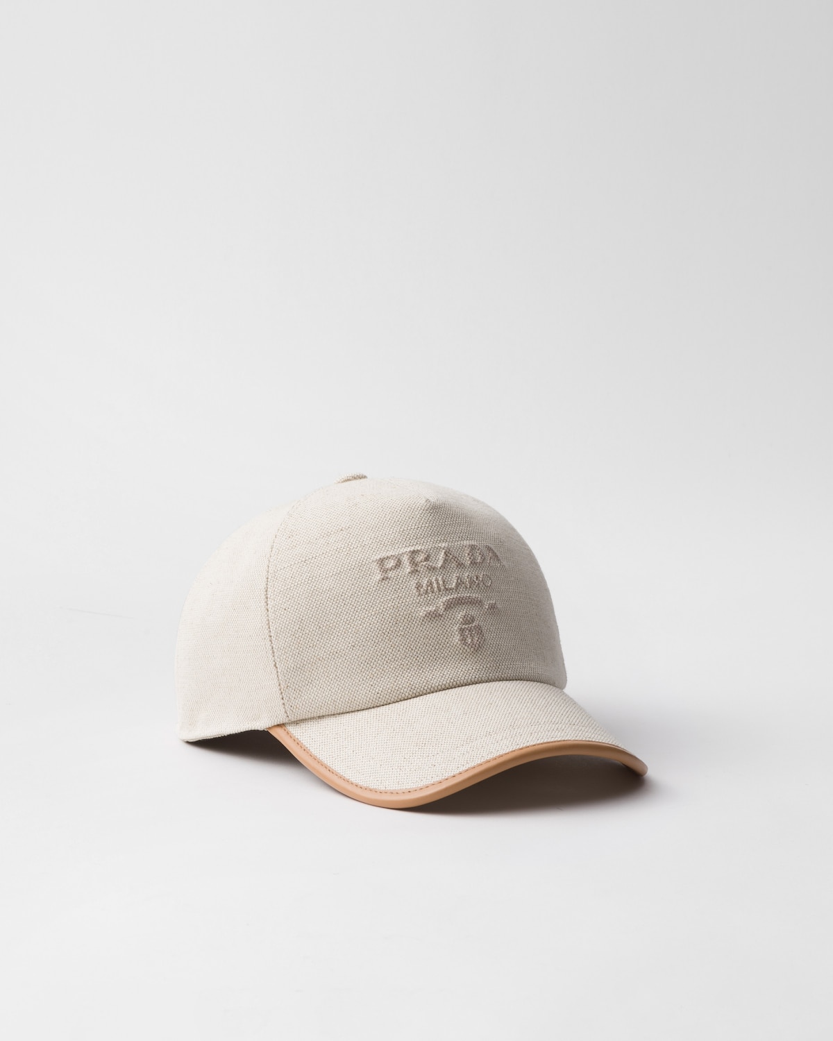 Natural Linen Blend Baseball Cap | PRADA