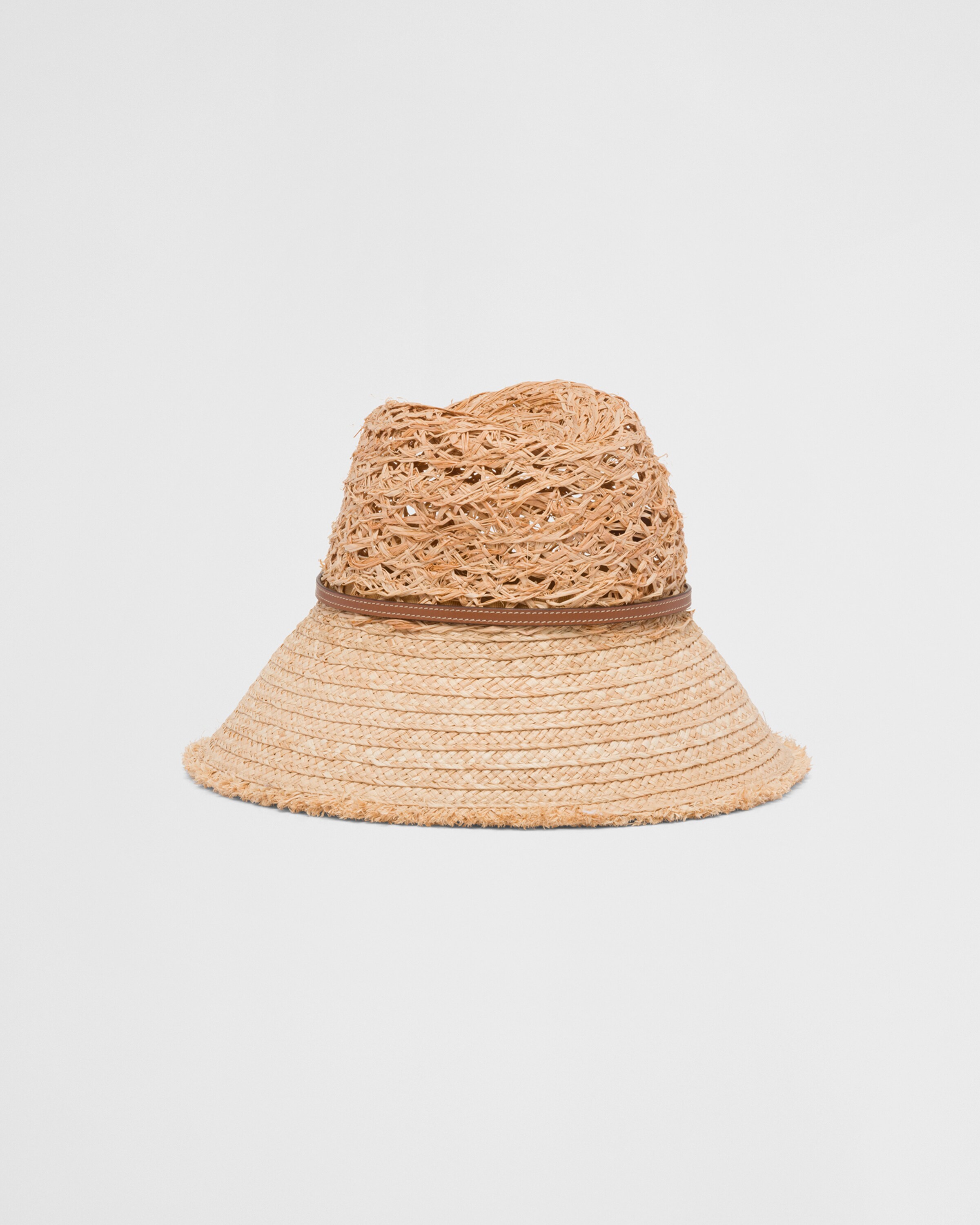 Beige/cognac Raffia and Straw Hat | Prada